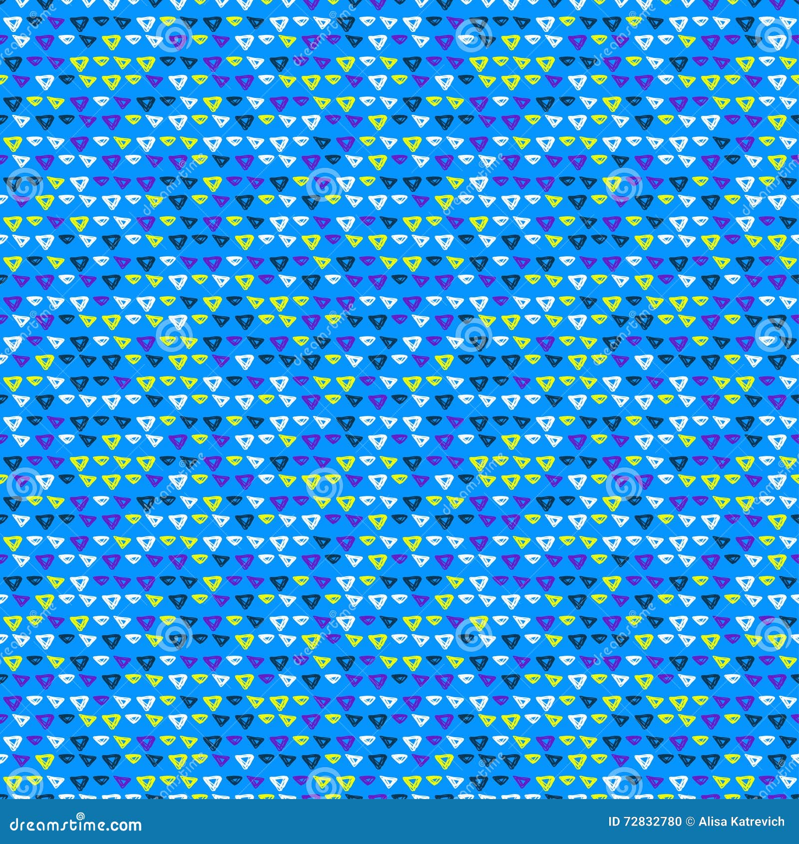 Vector Hand Drawn Triangle Pattern on a Coloured Background. Stock ...