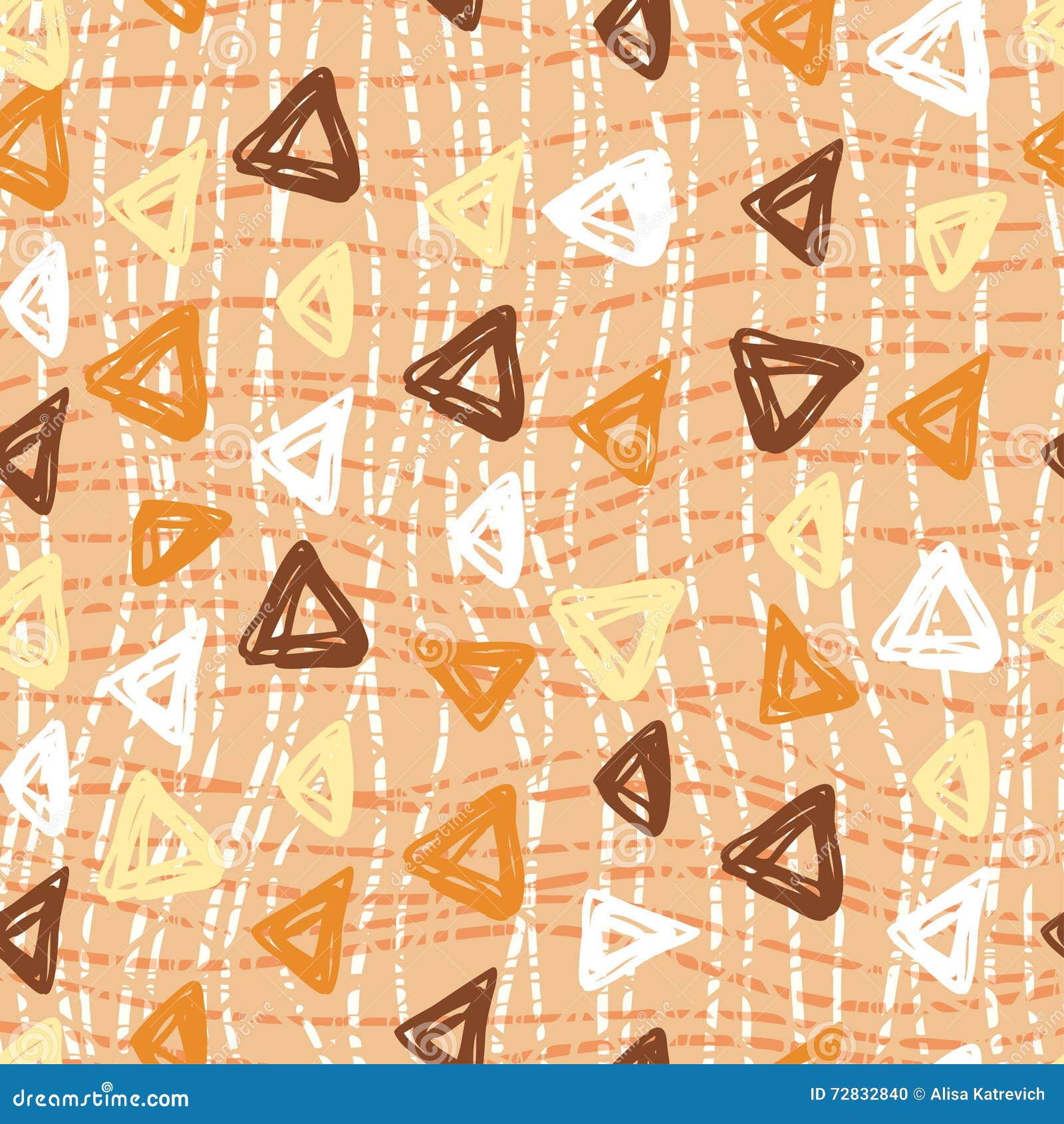 Vector Hand Drawn Triangle Pattern On A Coloured Background ...
