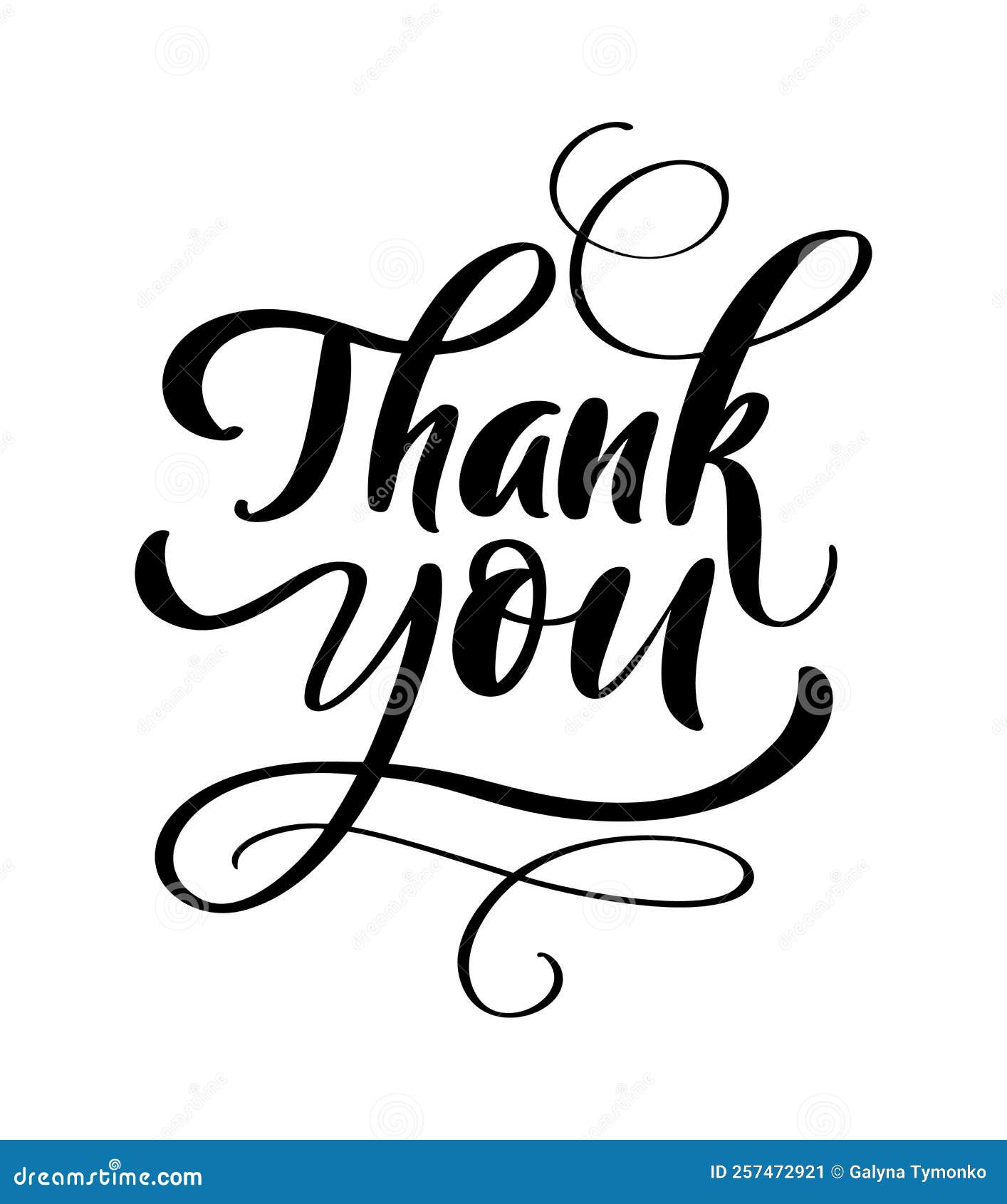 Vector Hand Drawn Vintage Text Thank You. Calligraphy Lettering ...