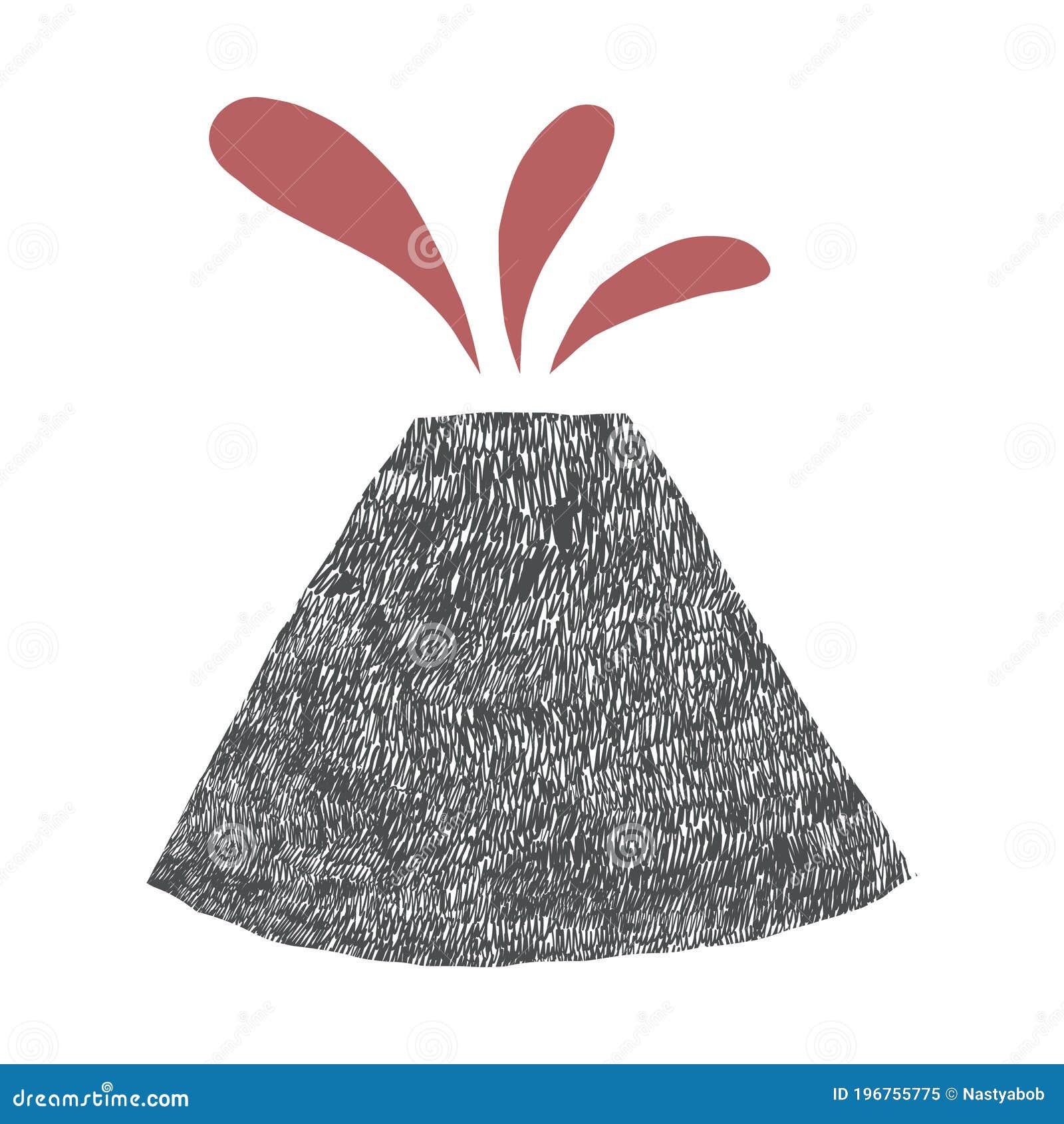 Vector Hand Drawn Volcano Eruption. Stock Vector - Illustration of ...