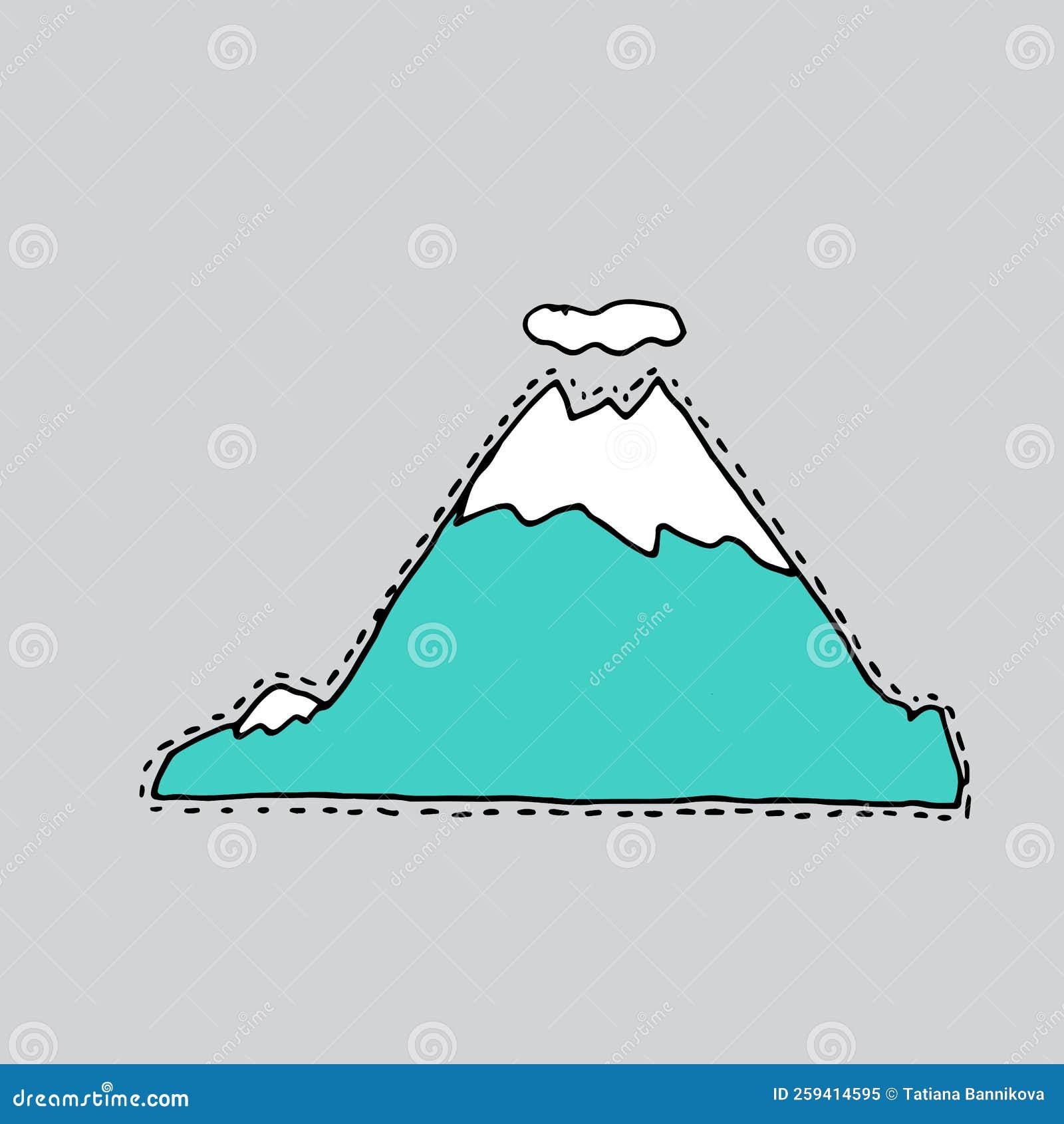 Vector Hand Drawn Volkano Sticker Stock Vector - Illustration of hand ...