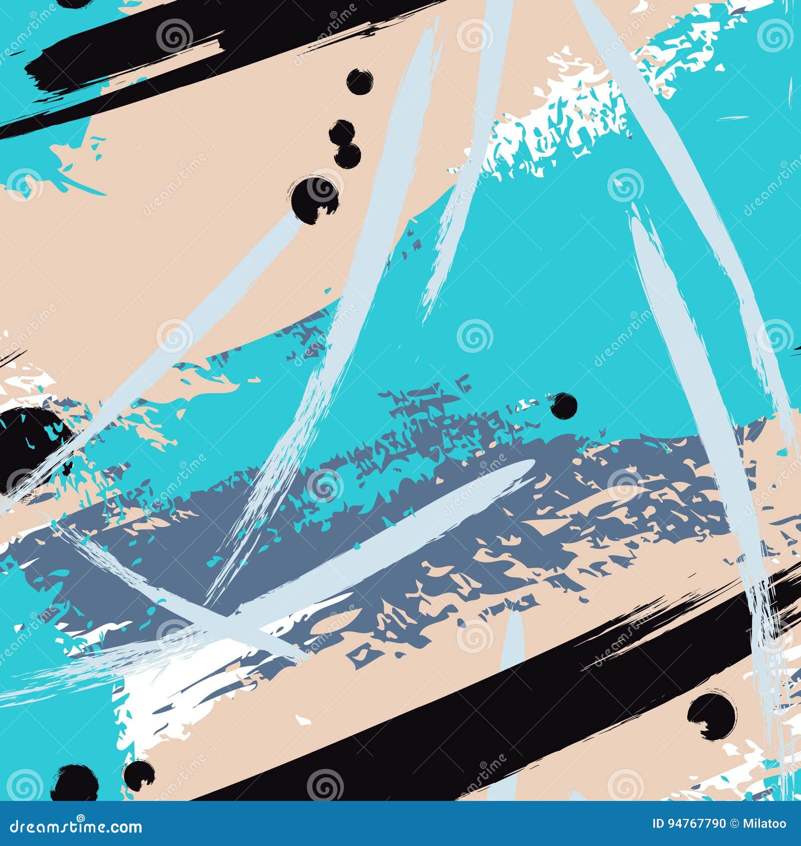 Vector Hand Drawn Water Splash Pattern. Modern Background Concept ...