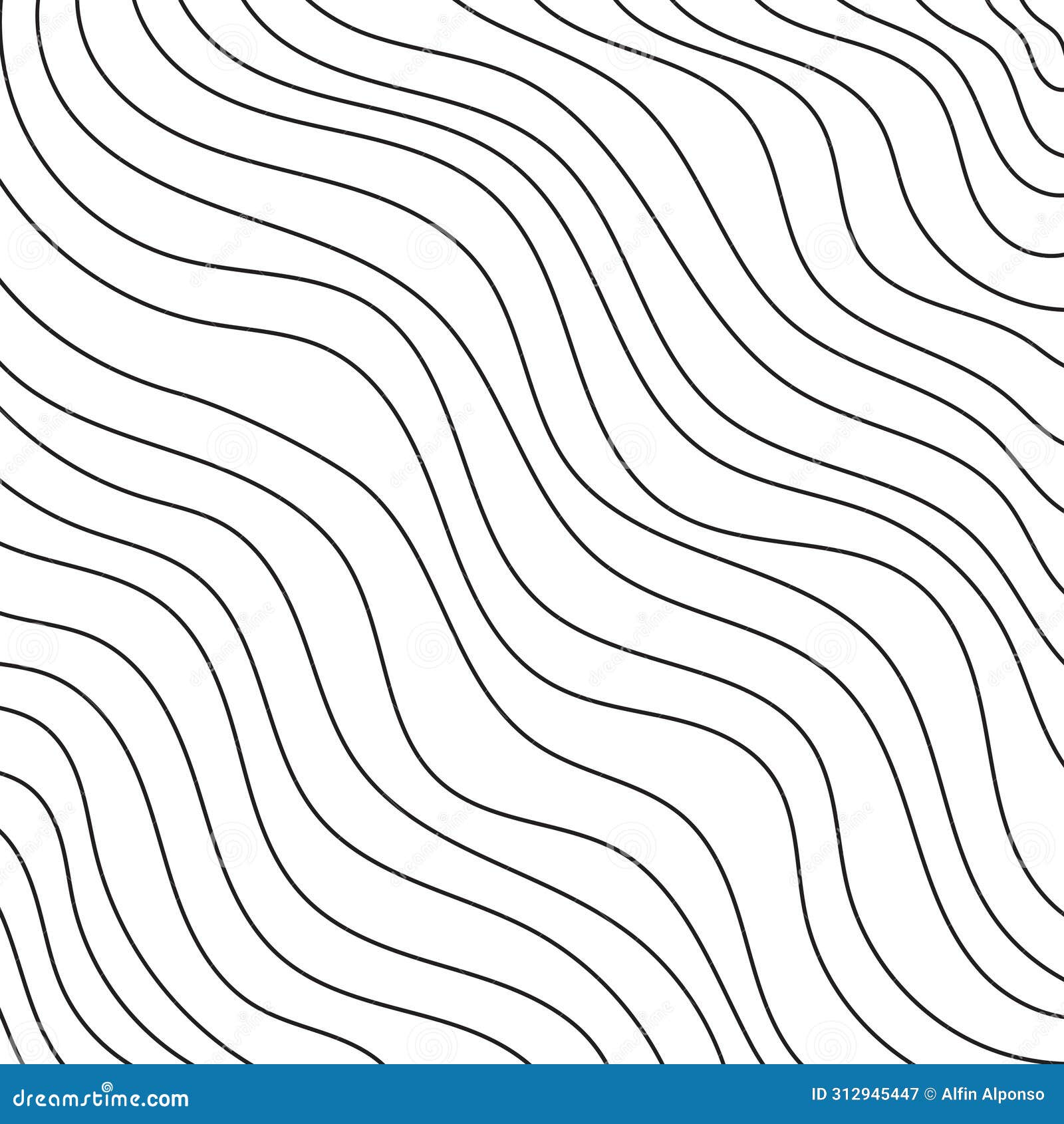 Vector Hand Drawn Wave Outline Background Stock Vector - Illustration ...