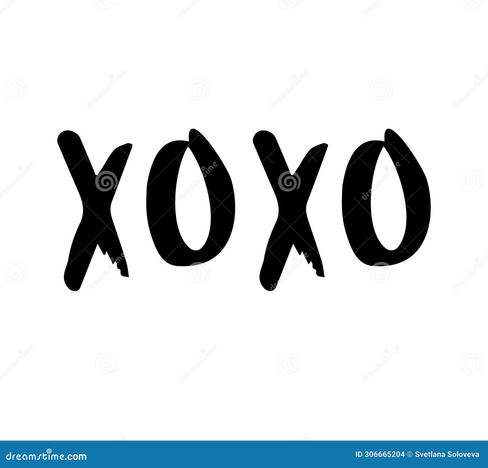 Vector Hand Drawn Xoxo Lettering Stock Vector - Illustration of phrase ...