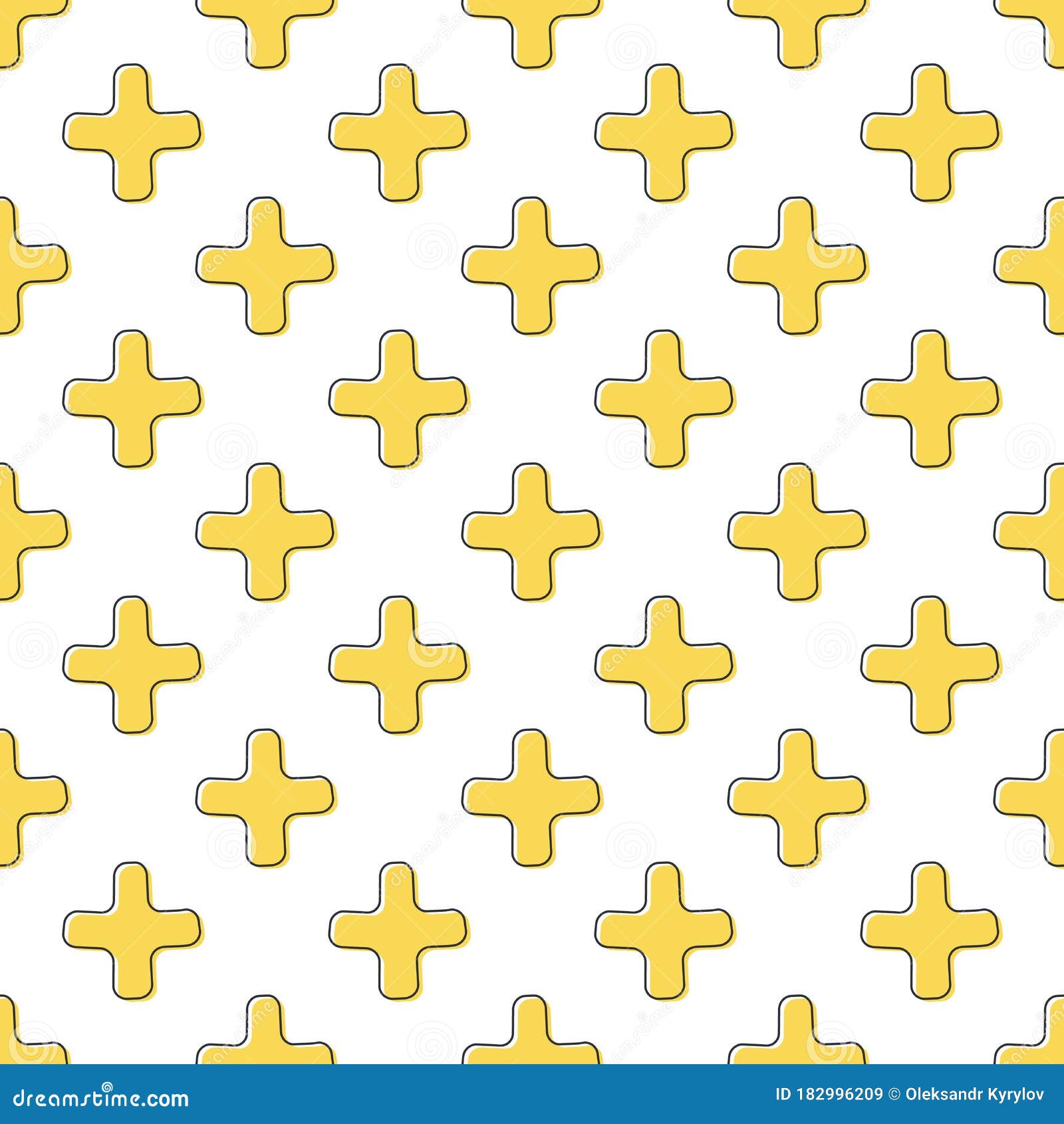 Vector Hand Drawn Yellow Cross Pattern, Geometric Background. Stock ...