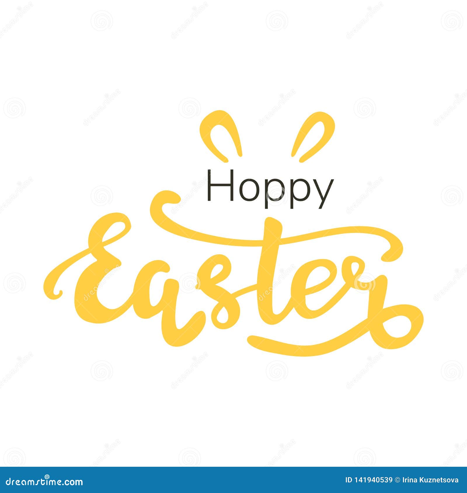 Hoppy Easter Calligraphy Hand Lettering With Bunny Muzzle And Ears ...