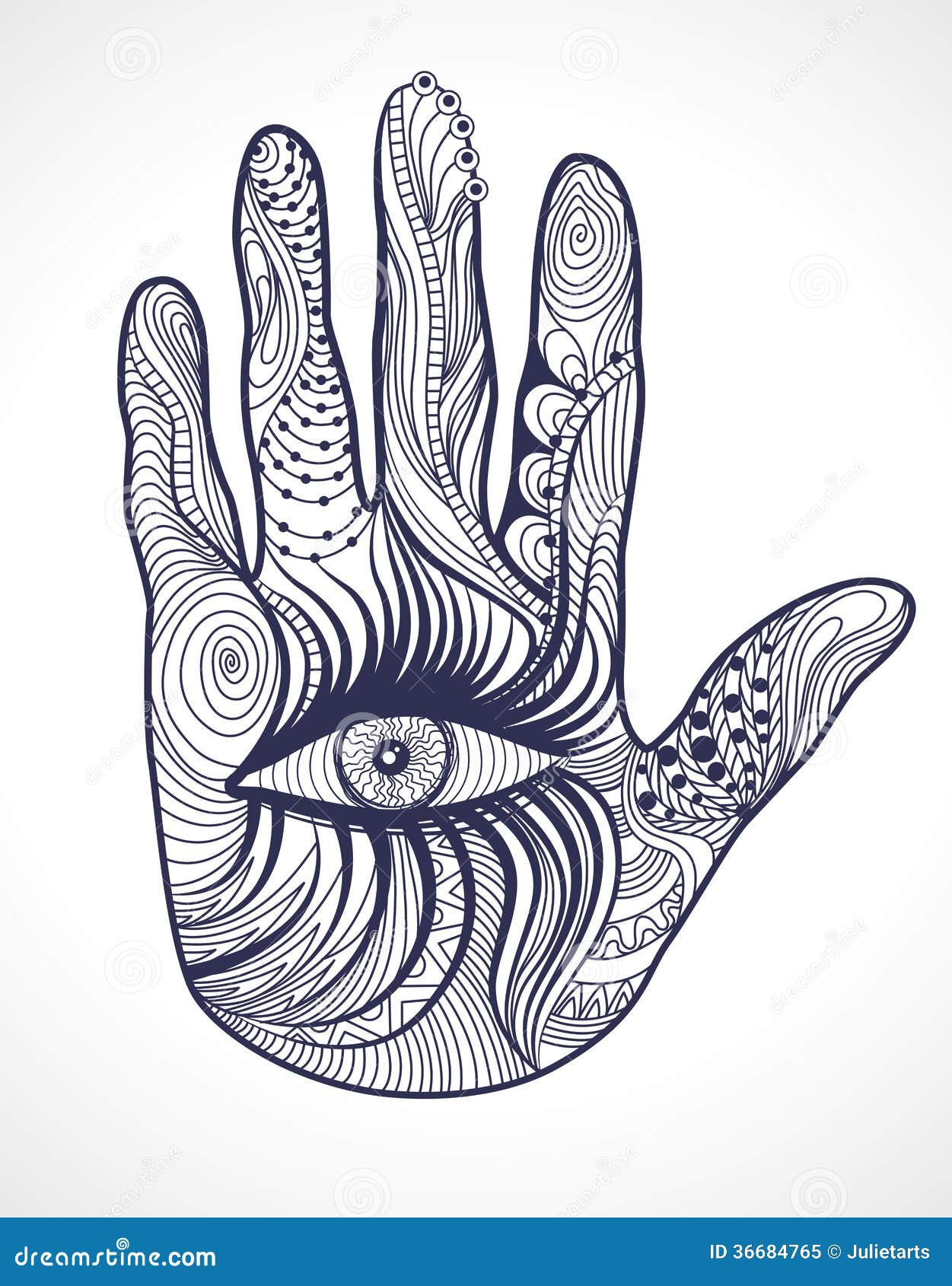 Vector Hand with Eye. Design Element. Stock Vector - Illustration of ...