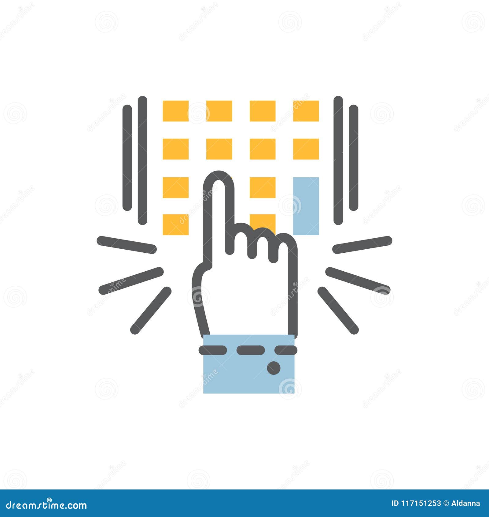 Vector Hand Finger Entering Pin Code Solid Icon Stock Vector ...
