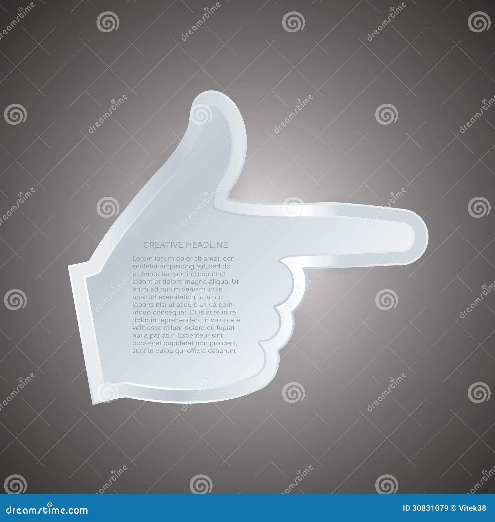 Vector Hand Gesture Label with Space for Your Content. Effective Stock ...