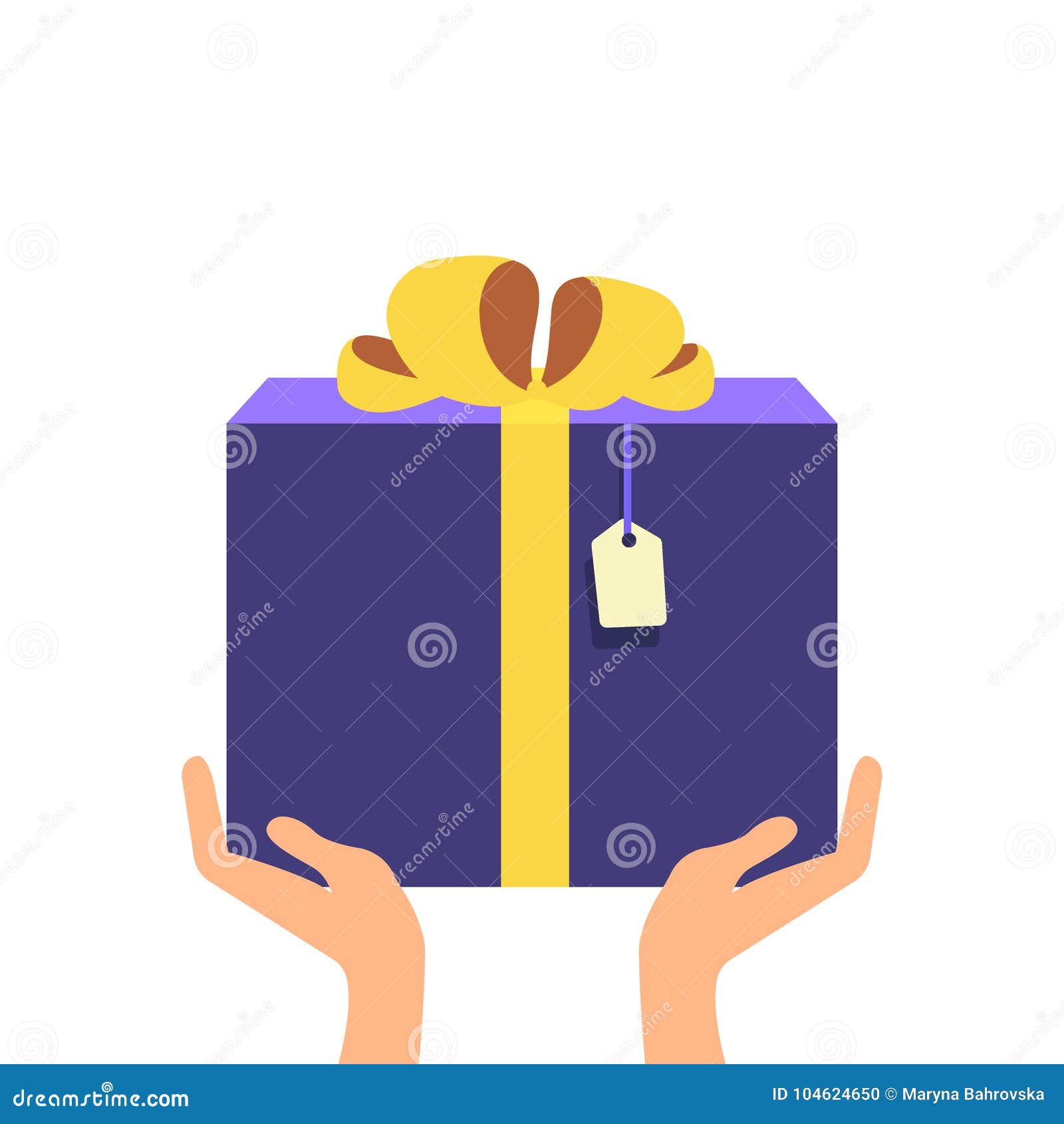 Vector Hand Giving Present in Flat Style - Gift Concept Illustration ...