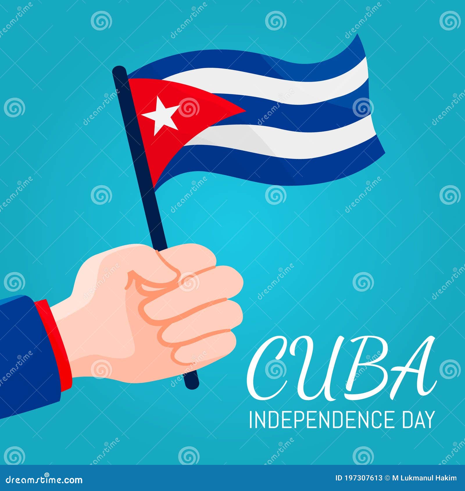 Vector Hand Holding Cuba Flag - Banner Square Greeting Cuba ...
