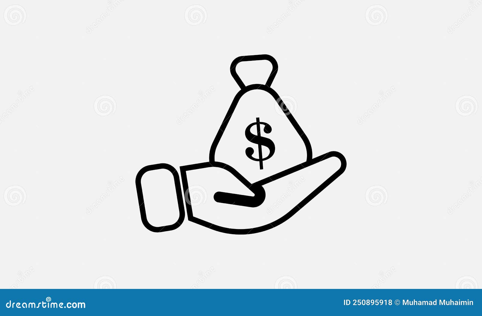 Vector Hand Holding Money Container Stock Vector - Illustration of cash ...