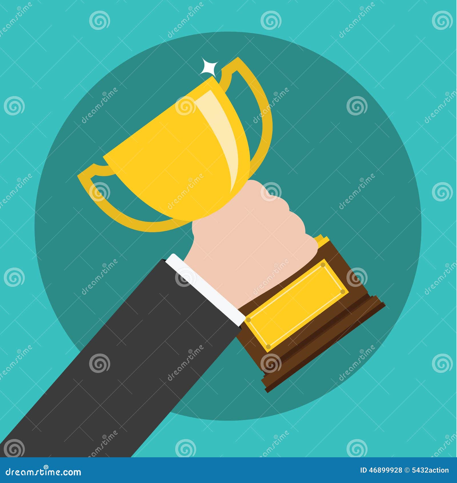 Vector of Hand Holding a Trophy ,winning in Business Stock Vector ...