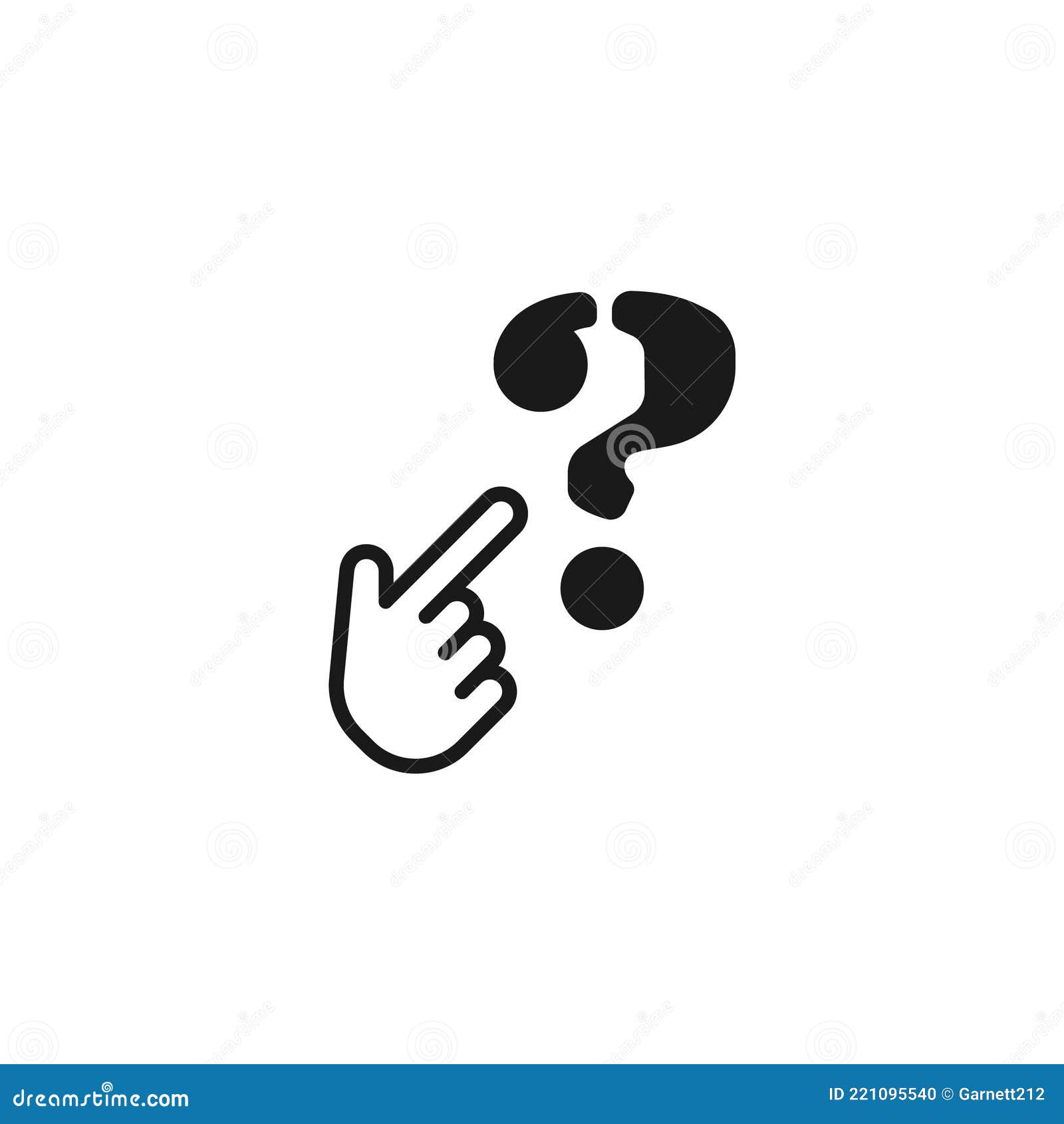 Vector Hand Icon, Finger Pointing at the Question Mark. Search for the ...