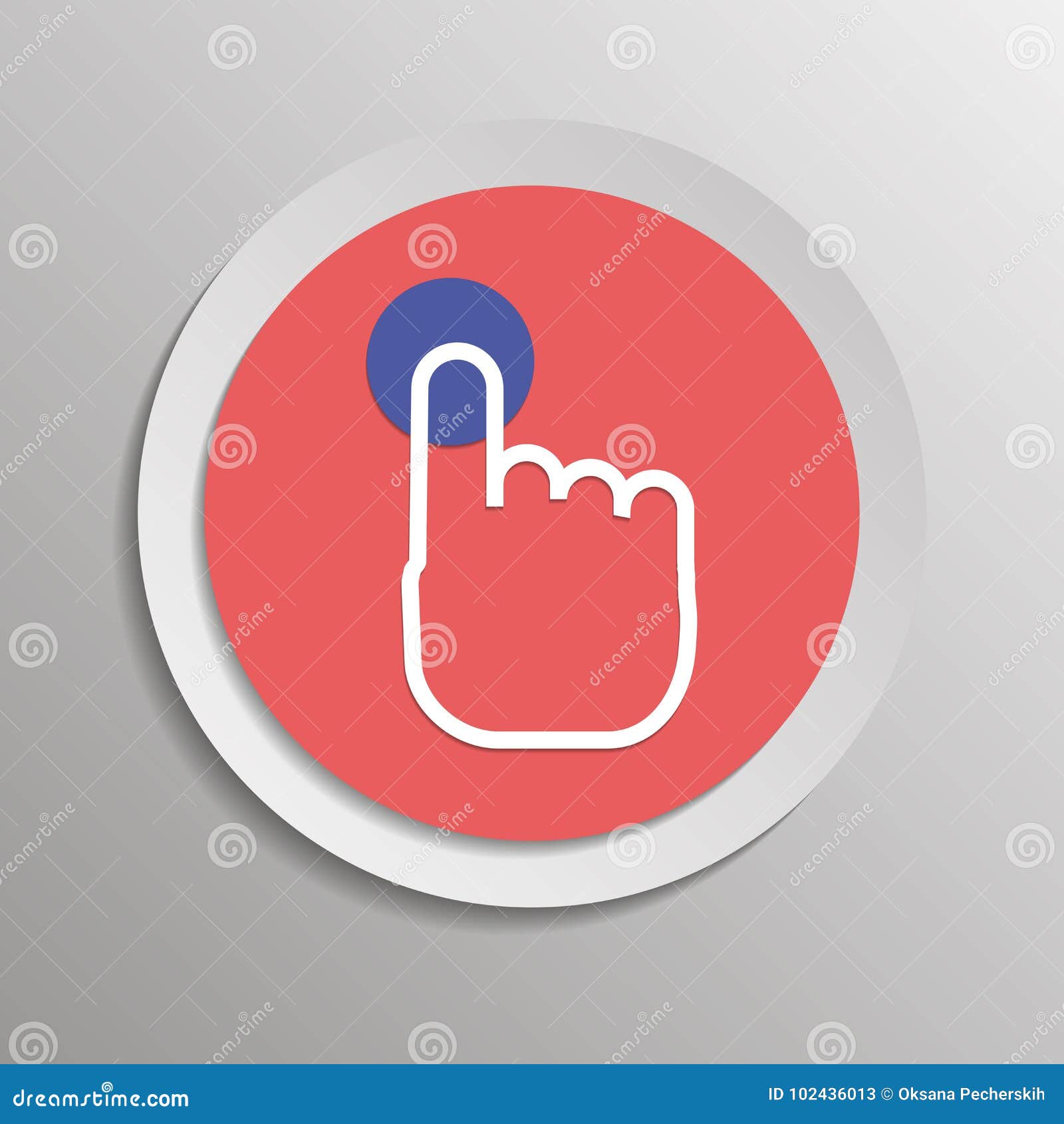 Vector Hand Icon . the Finger Presses the Button Stock Vector ...