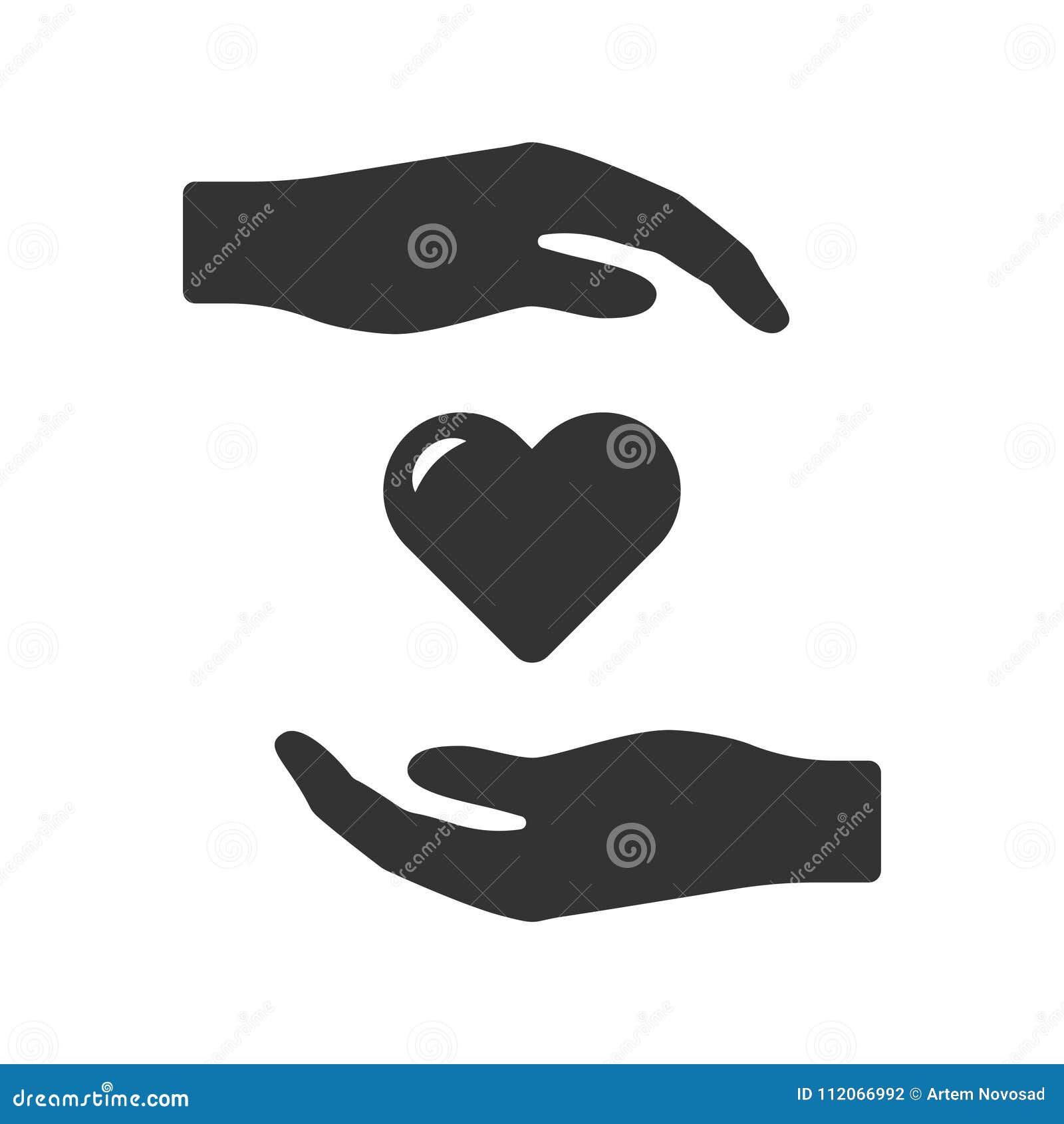 Vector Hand Icon Surround the Heart from Above and from Below ...