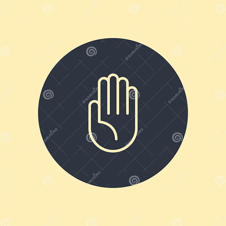 Vector Hand Icon Symbol in Flat Design on Round Background Stock Vector ...