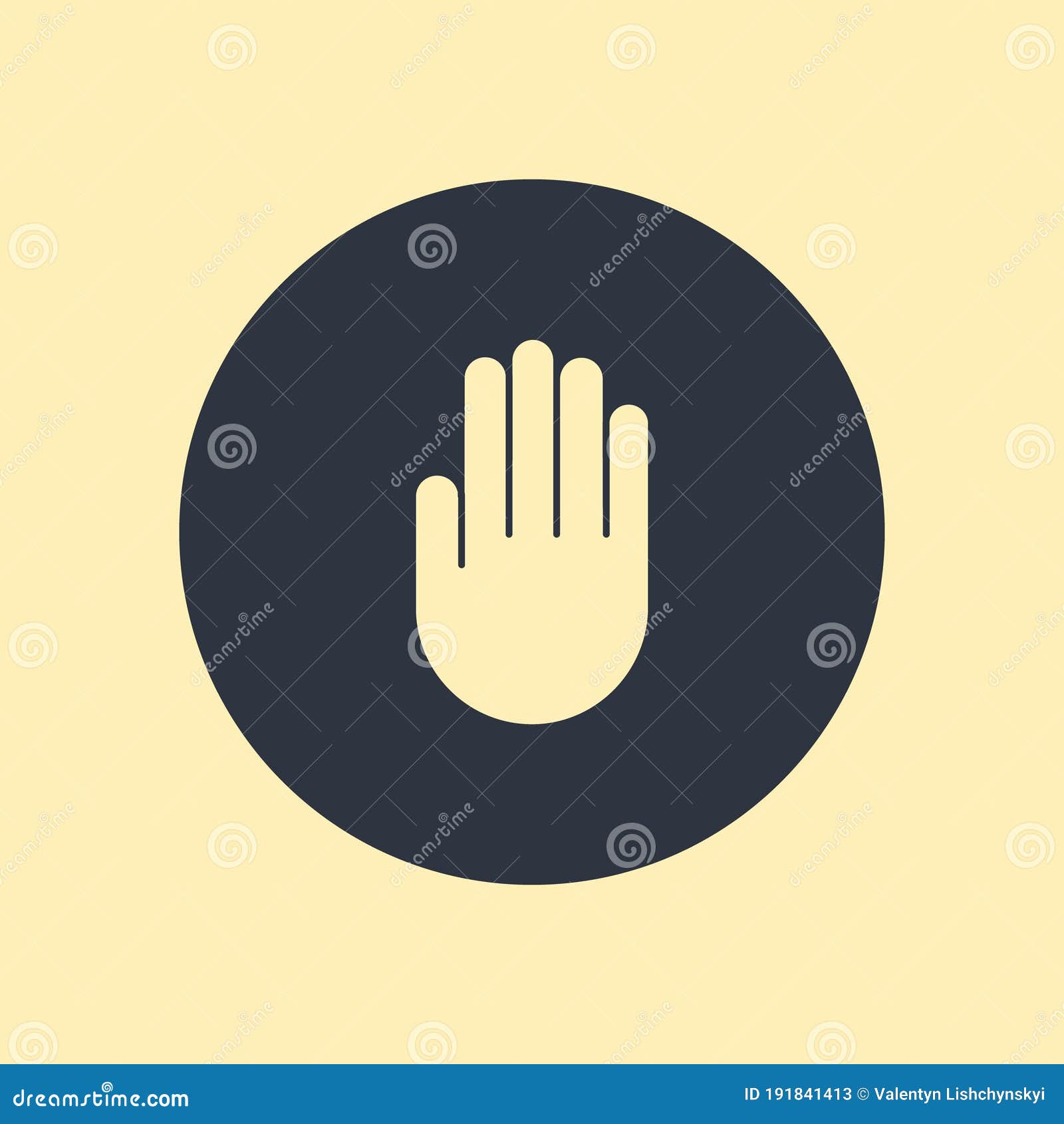 Vector Hand Icon Symbol in Flat Design on Round Background Stock Vector ...
