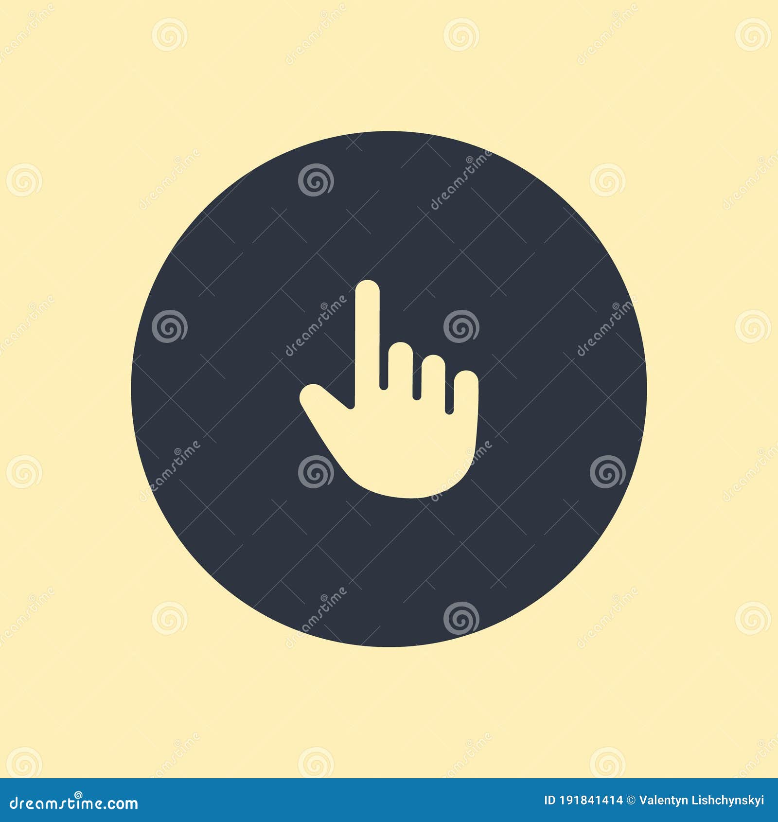 Vector Hand Icon Symbol in Flat Design on Round Background Stock Vector ...