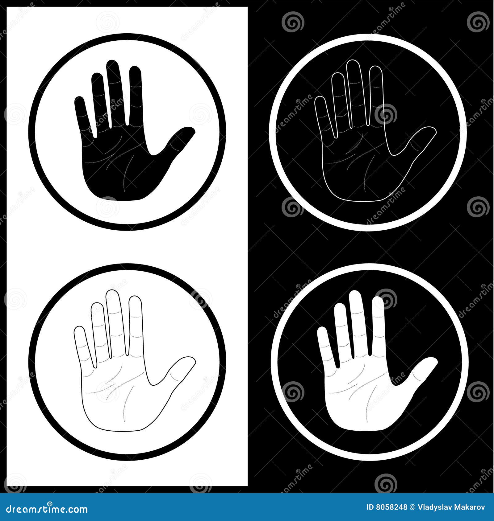 Vector hand icons stock vector. Illustration of lines - 8058248