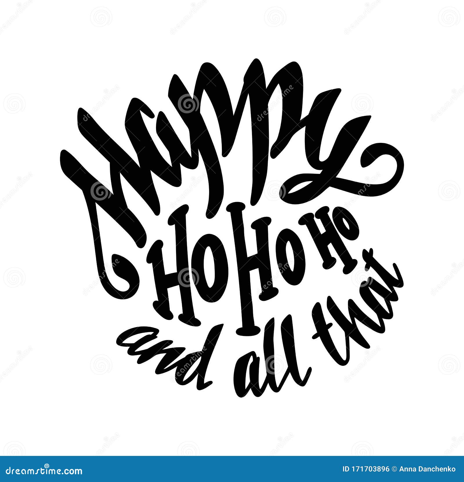 Vector Hand Lettering. Happy Ho Ho Ho Stock Vector - Illustration of ...