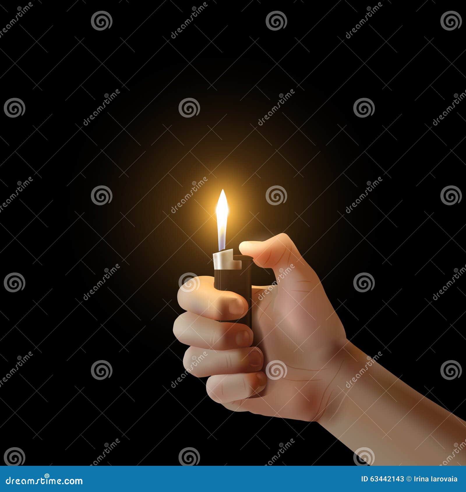Vector Hand with the Lighter Isolated. Stock Vector - Illustration of ...