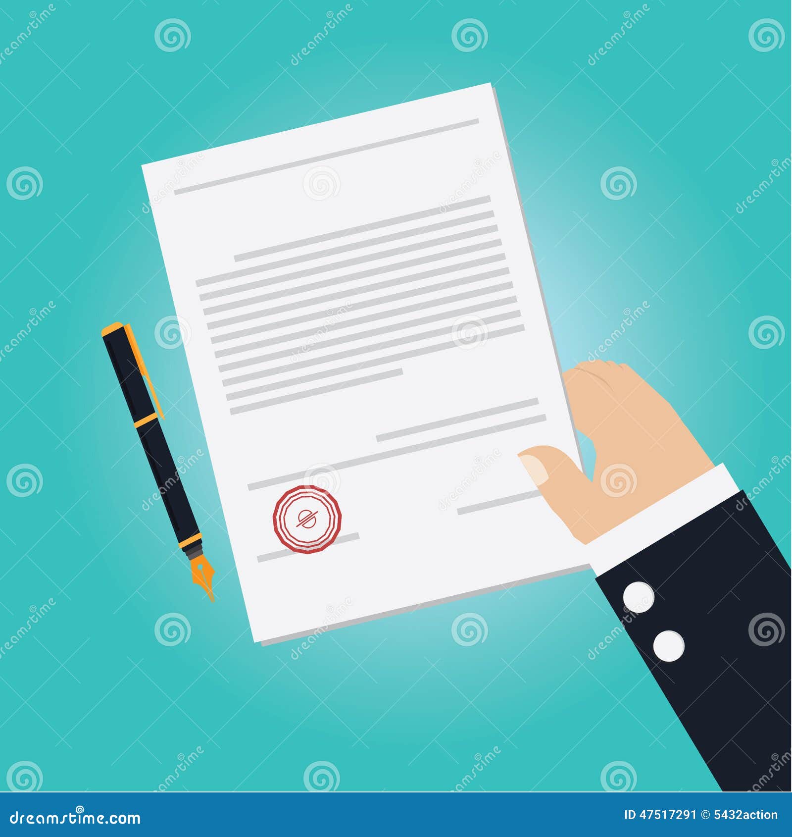Vector of Hand Making Agreement for Signing Contract Stock Illustration ...