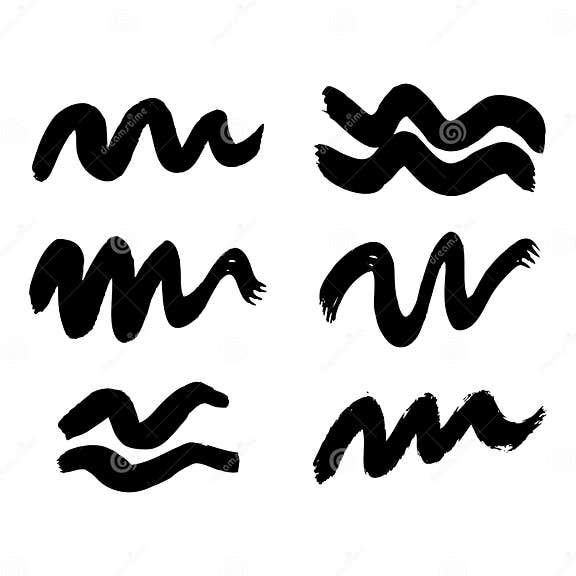 Vector Hand-painted Seamless Pattern with Ink Brush Strokes Stock ...