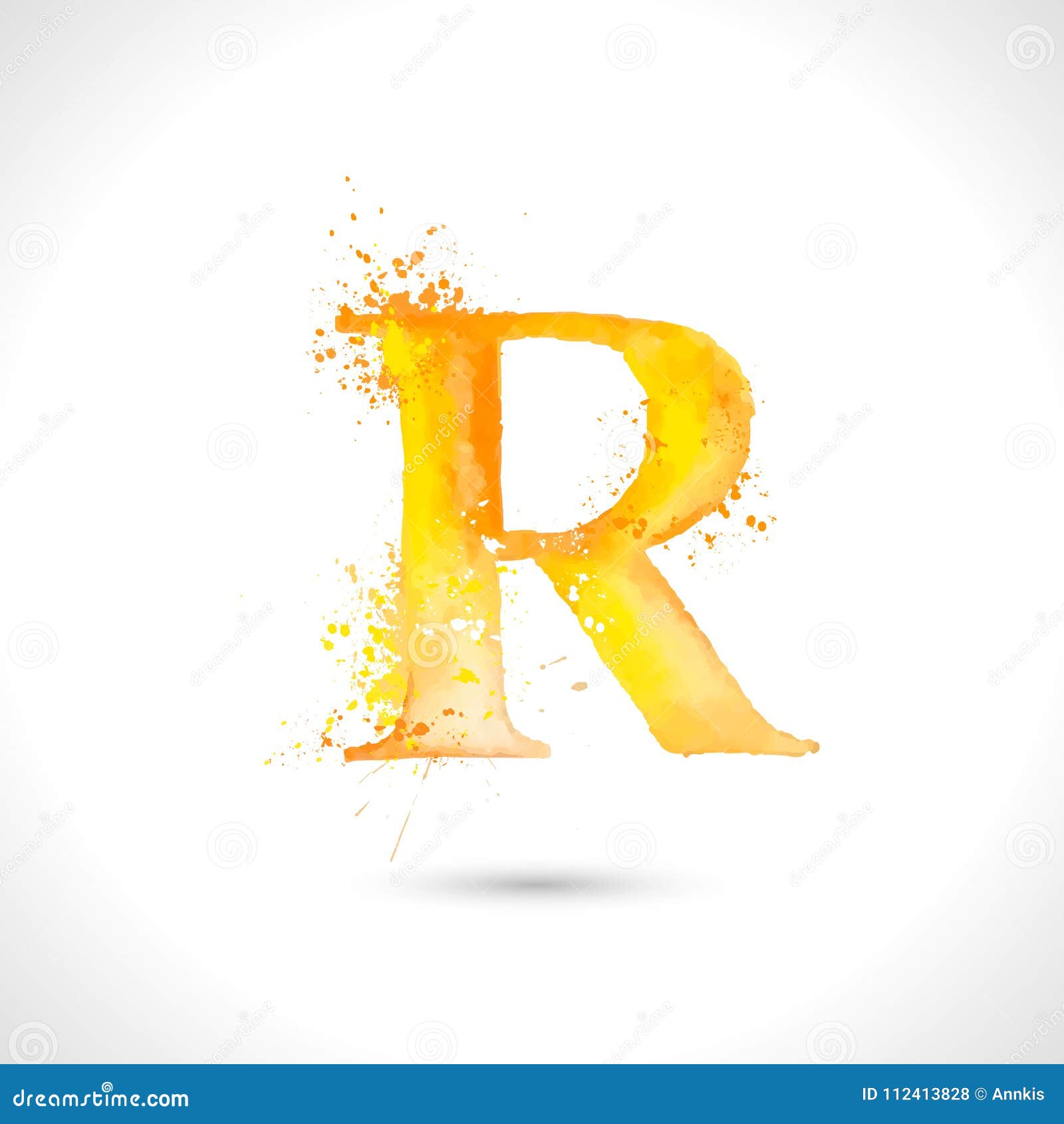 Vector Hand Painted Watercolor Alphabet, Splash Elements Design, Letter ...