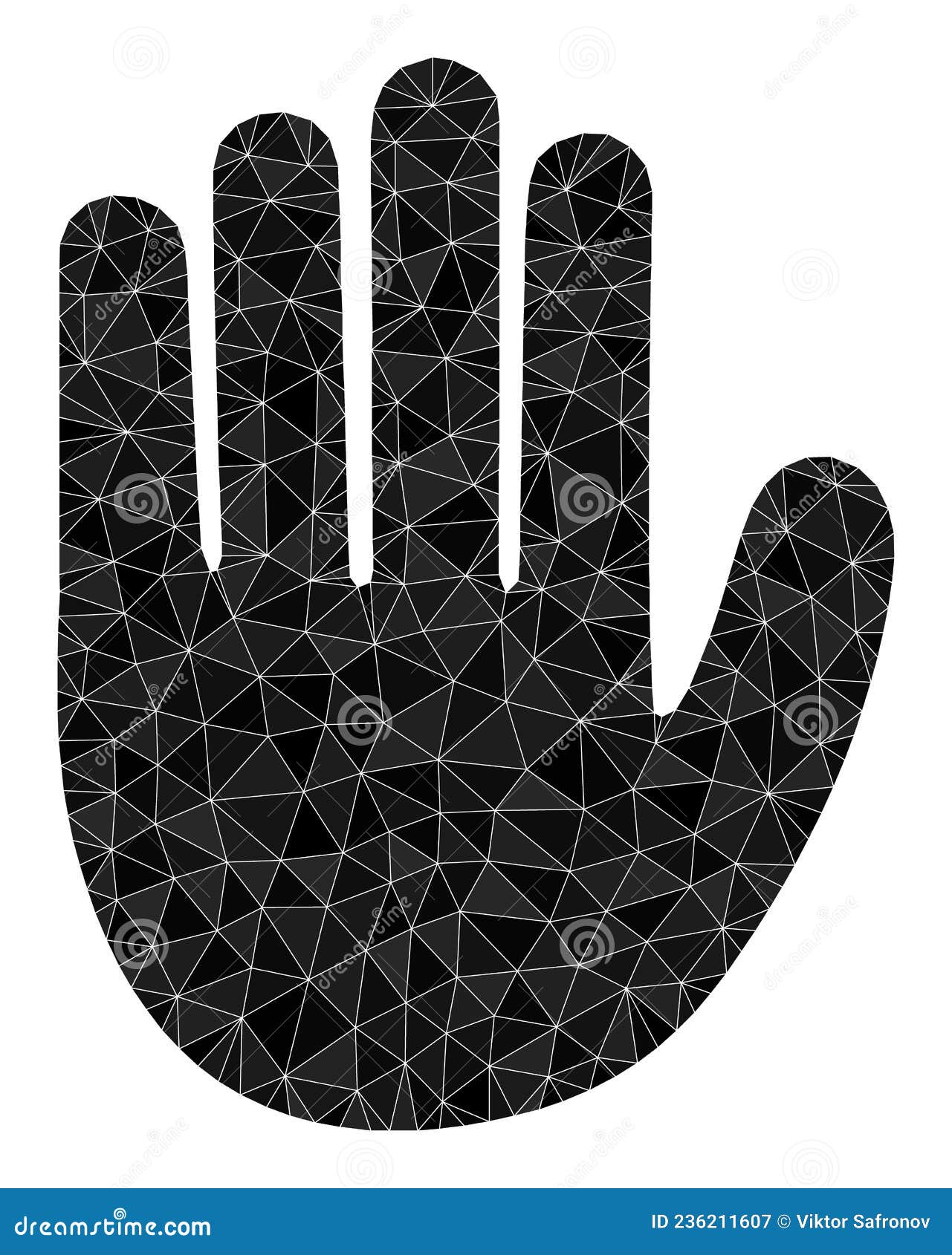 Vector Hand Palm Lowpoly Icon Stock Vector - Illustration of flat ...
