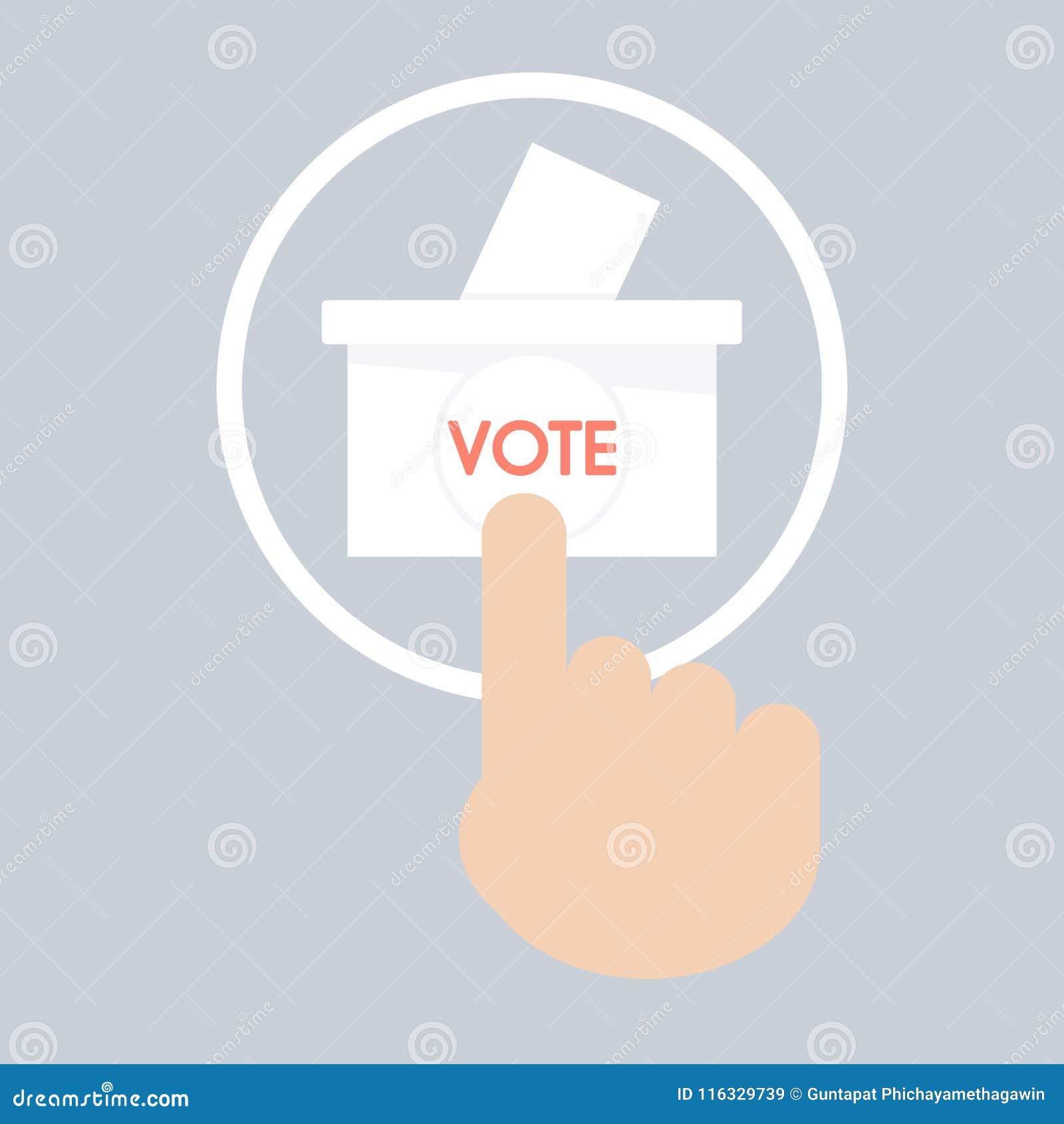 Vector of Hand Pressing a Button with the Text Vote Icon. Ballot Stock ...