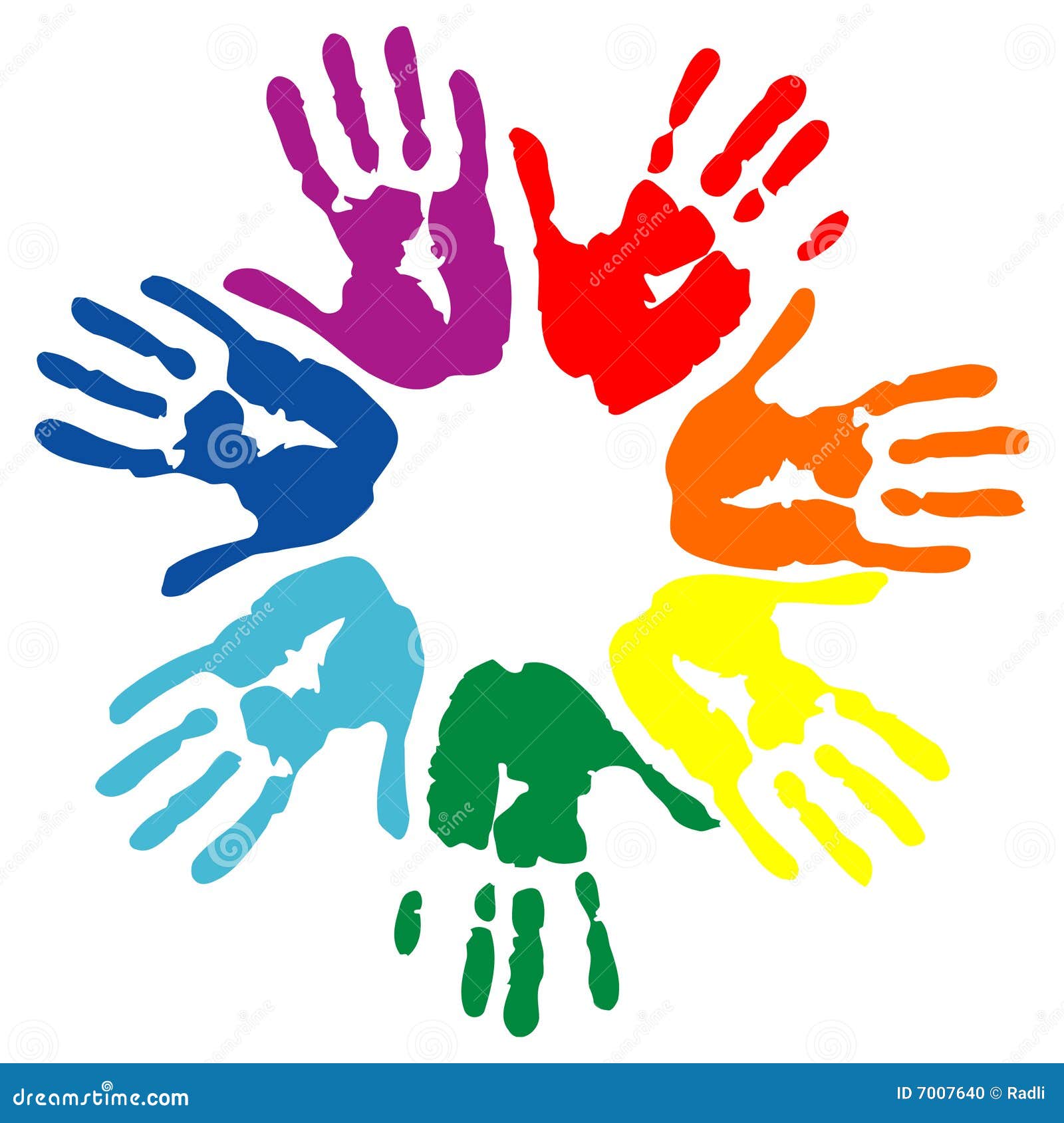 Vector hand prints stock vector. Illustration of green - 7007640