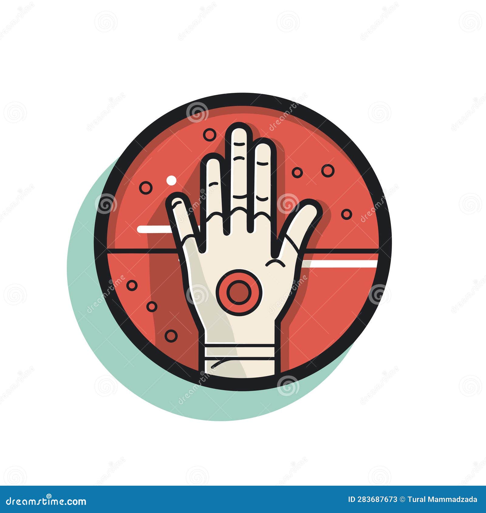 Vector of a Hand with a Red Circle Around it, Representing an Important ...
