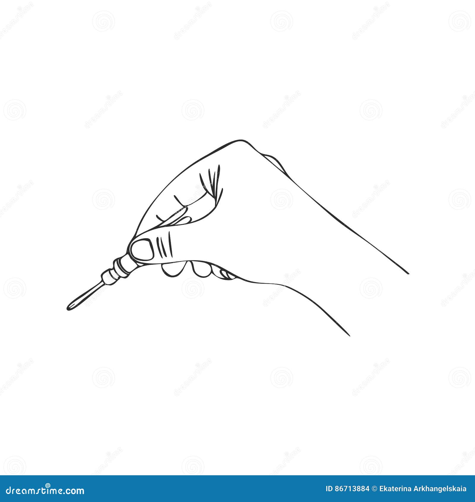 Vector Hand with Screwdriver Stock Vector - Illustration of finger ...