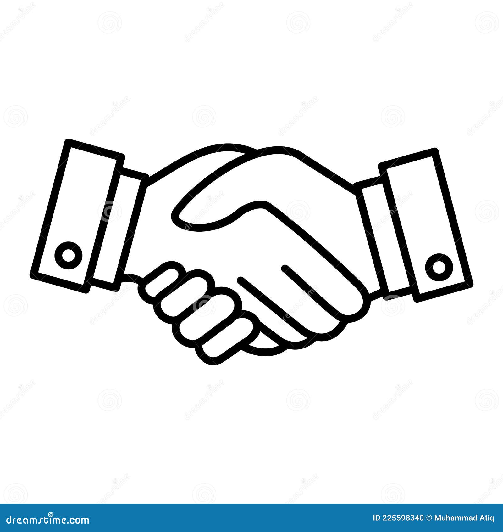 Vector Hand Shaking Outline Icon Design Stock Vector - Illustration of ...