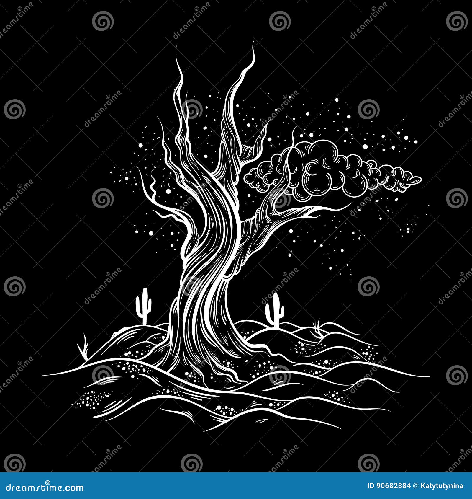 Landscape Of Dead Nature With Cut Felled Trees In Forest. Deforestation ...