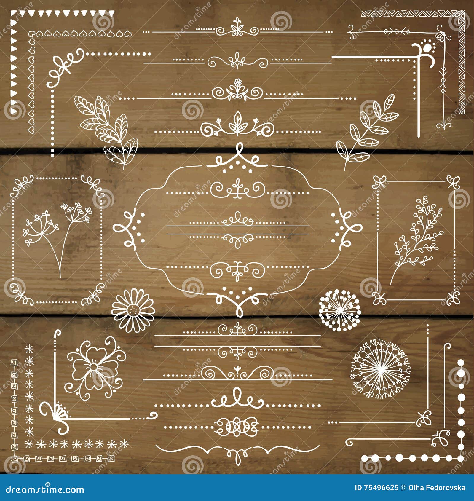 Vector Hand Sketched Rustic Design Elements, Dividers Stock Vector ...