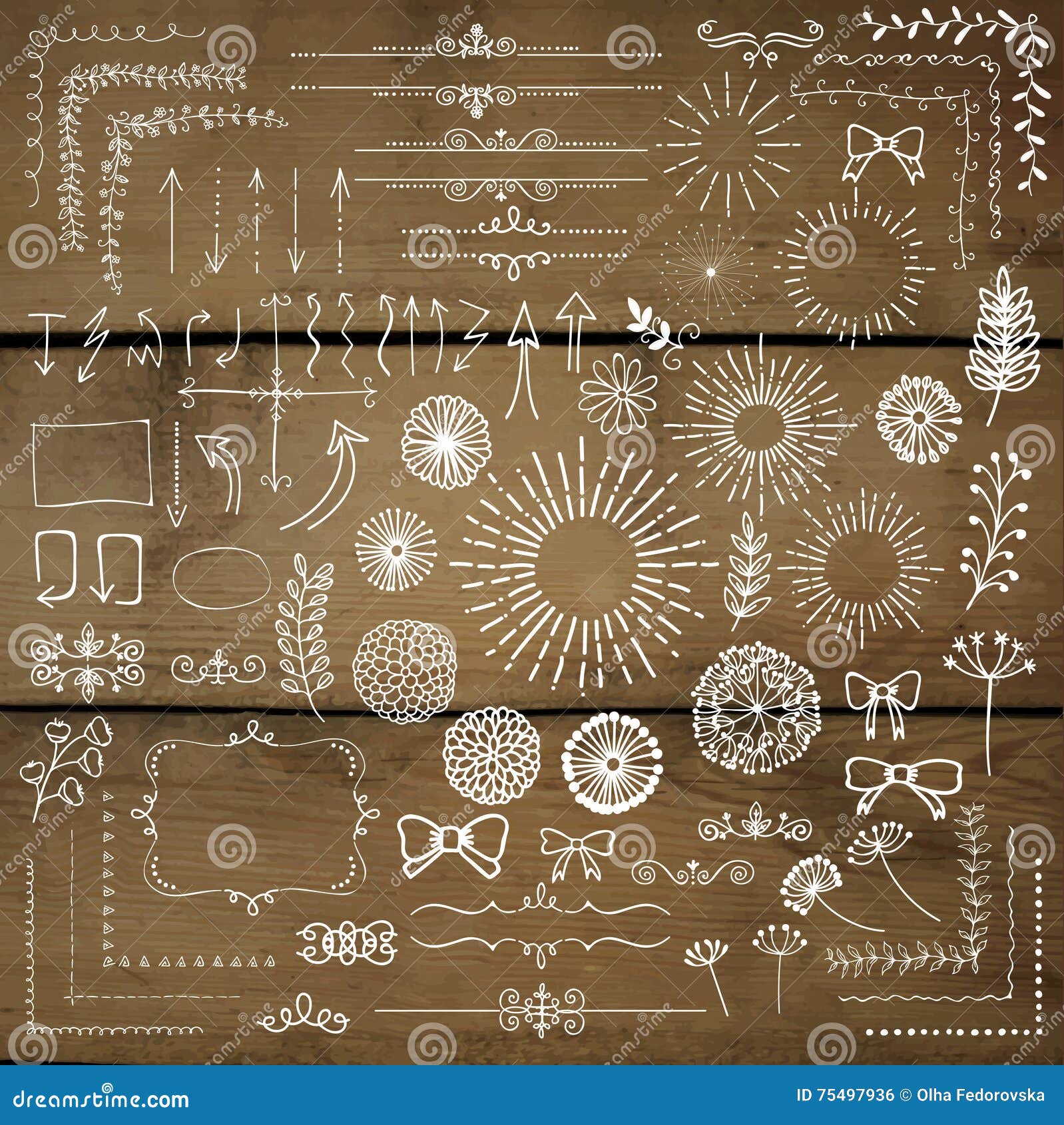 Vector Hand Sketched Rustic Design Elements, Dividers Stock Vector ...
