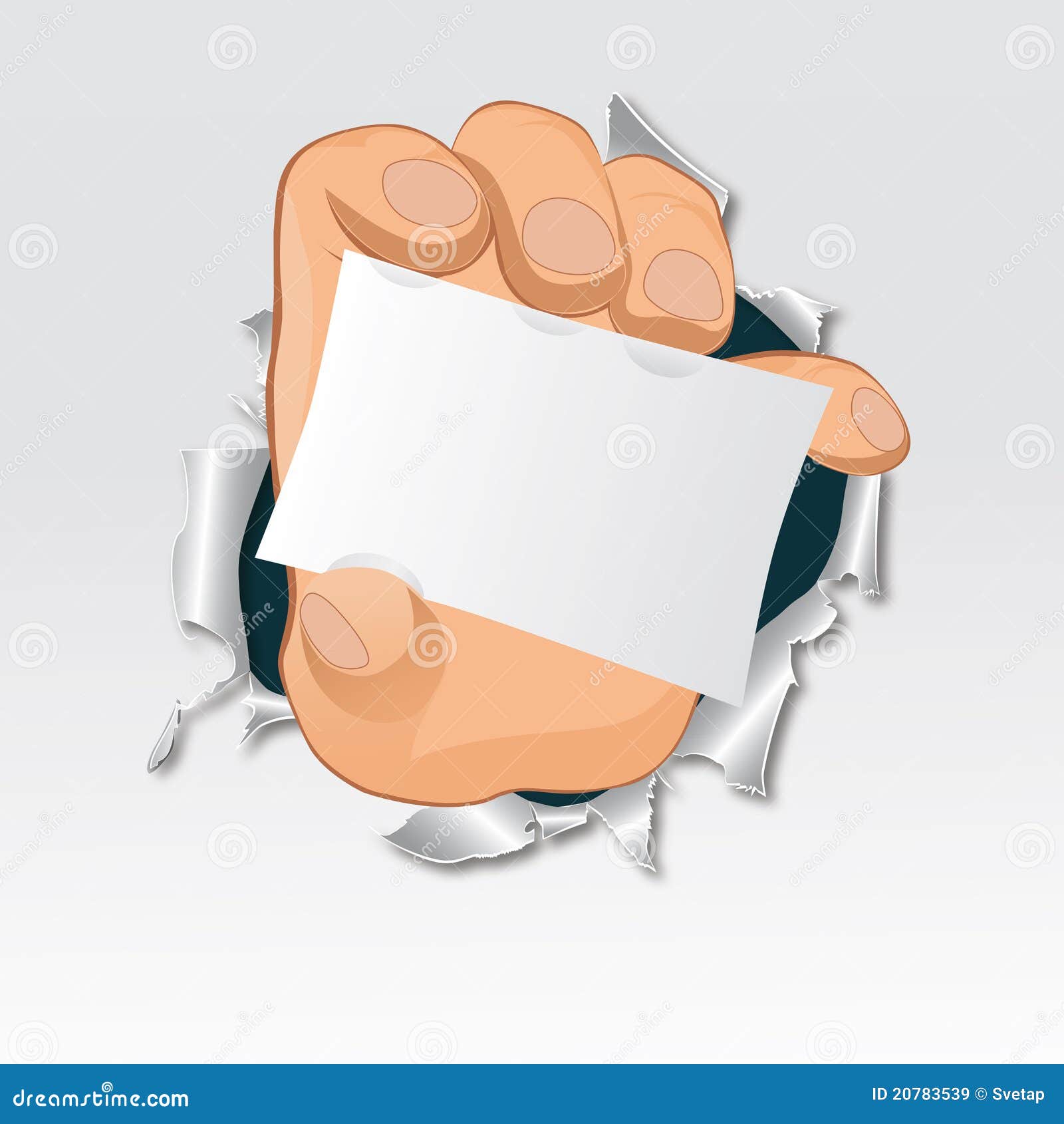 Vector hand, tear paper stock vector. Illustration of display - 20783539