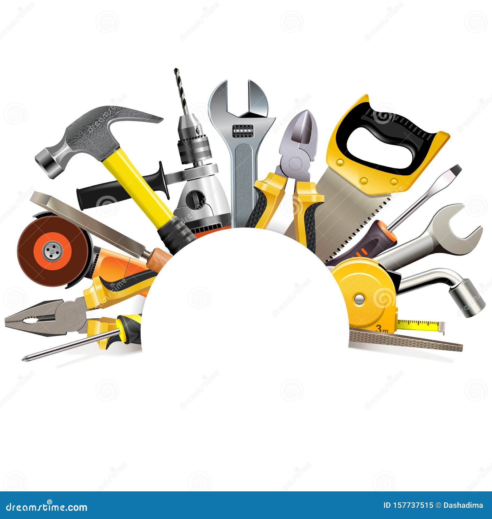 Vector Hand Tools Blank Frame Stock Vector - Illustration of frame ...