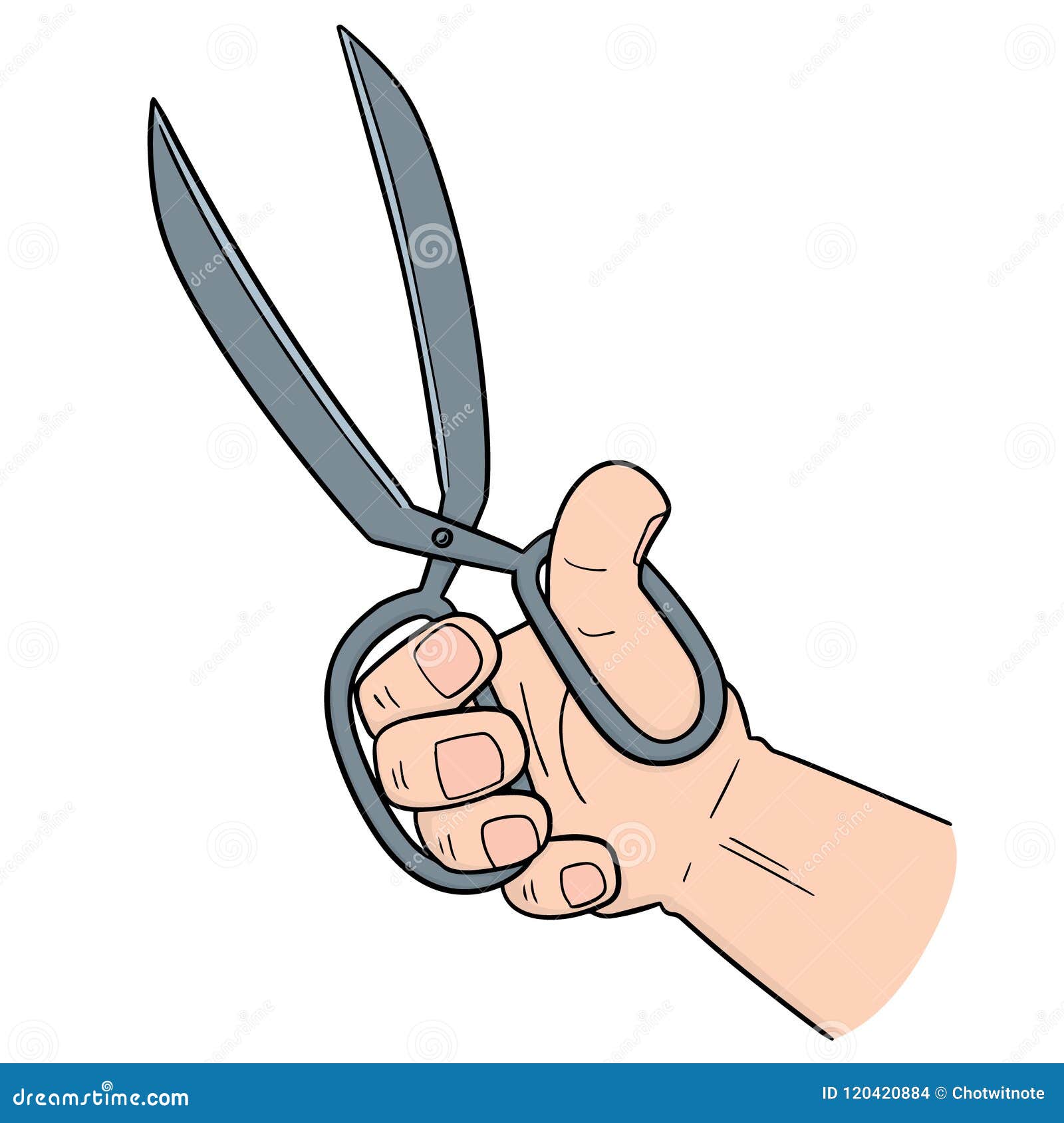 Vector of Hand Using Scissors Stock Vector - Illustration of simple ...
