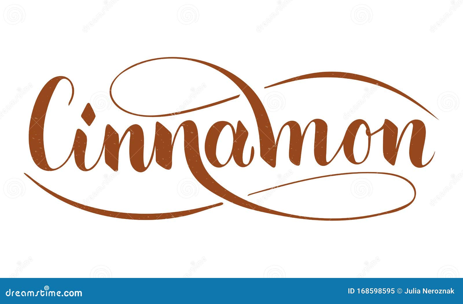 Vector Hand Written Cannamon Text Isolated on White Background Stock ...