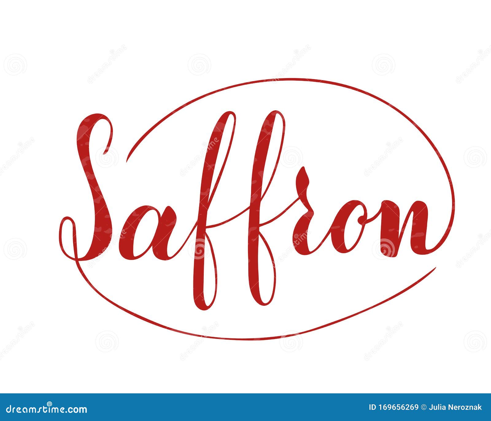 Vector Hand Written Saffron Text Isolated on White Background Stock ...