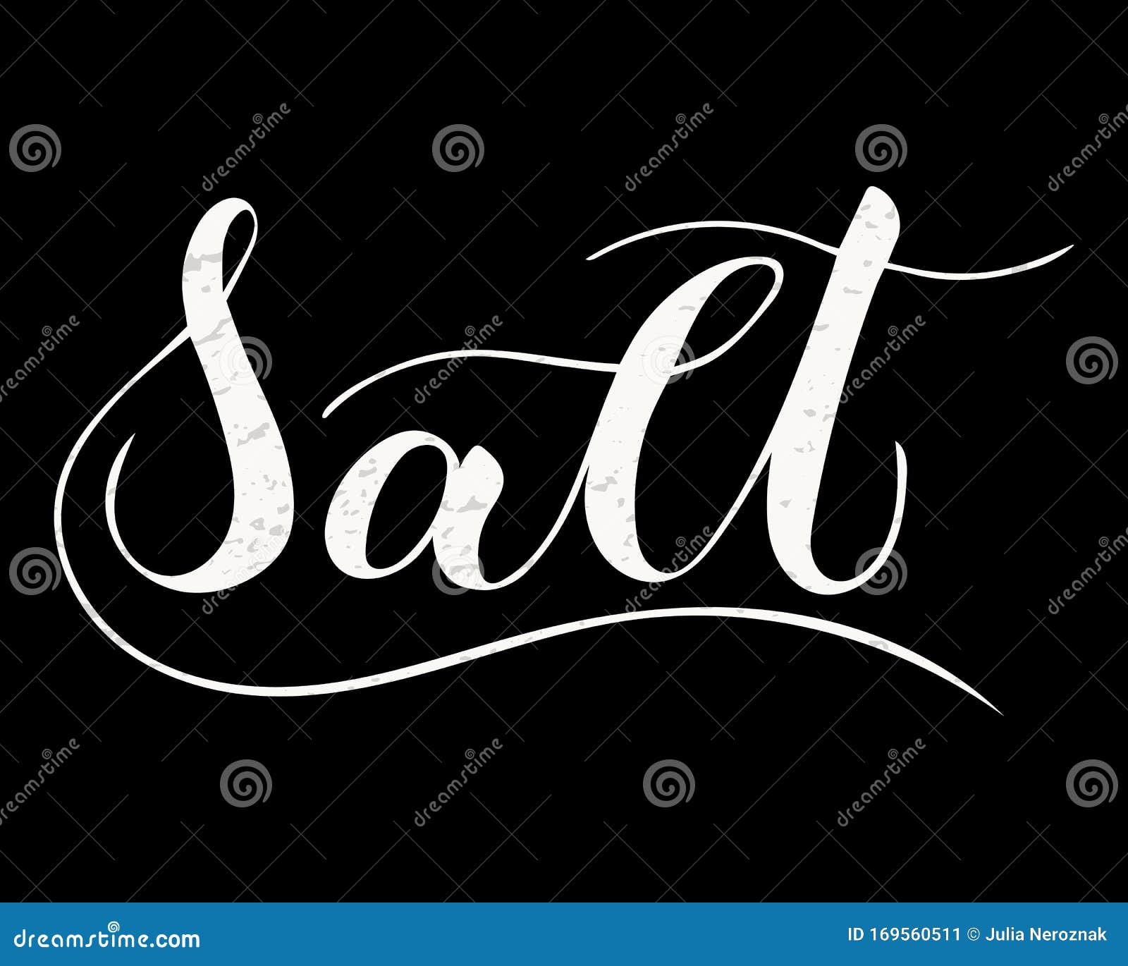 Vector Hand Written Salt Text Isolated on Black Background Stock Vector ...