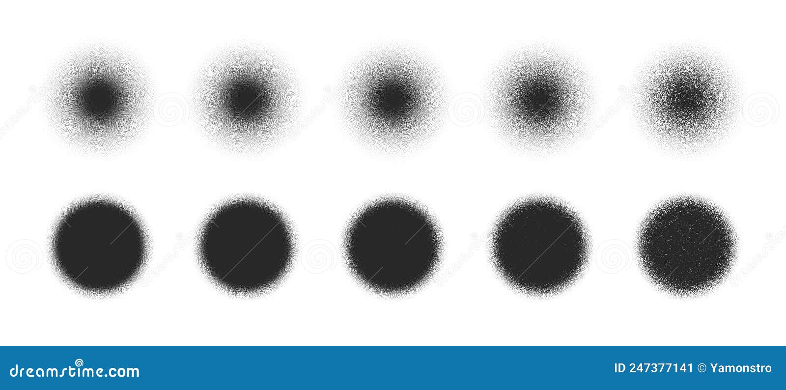 Vector Handdrawn Dotwork Stipple Different Circles Collection Isolated ...