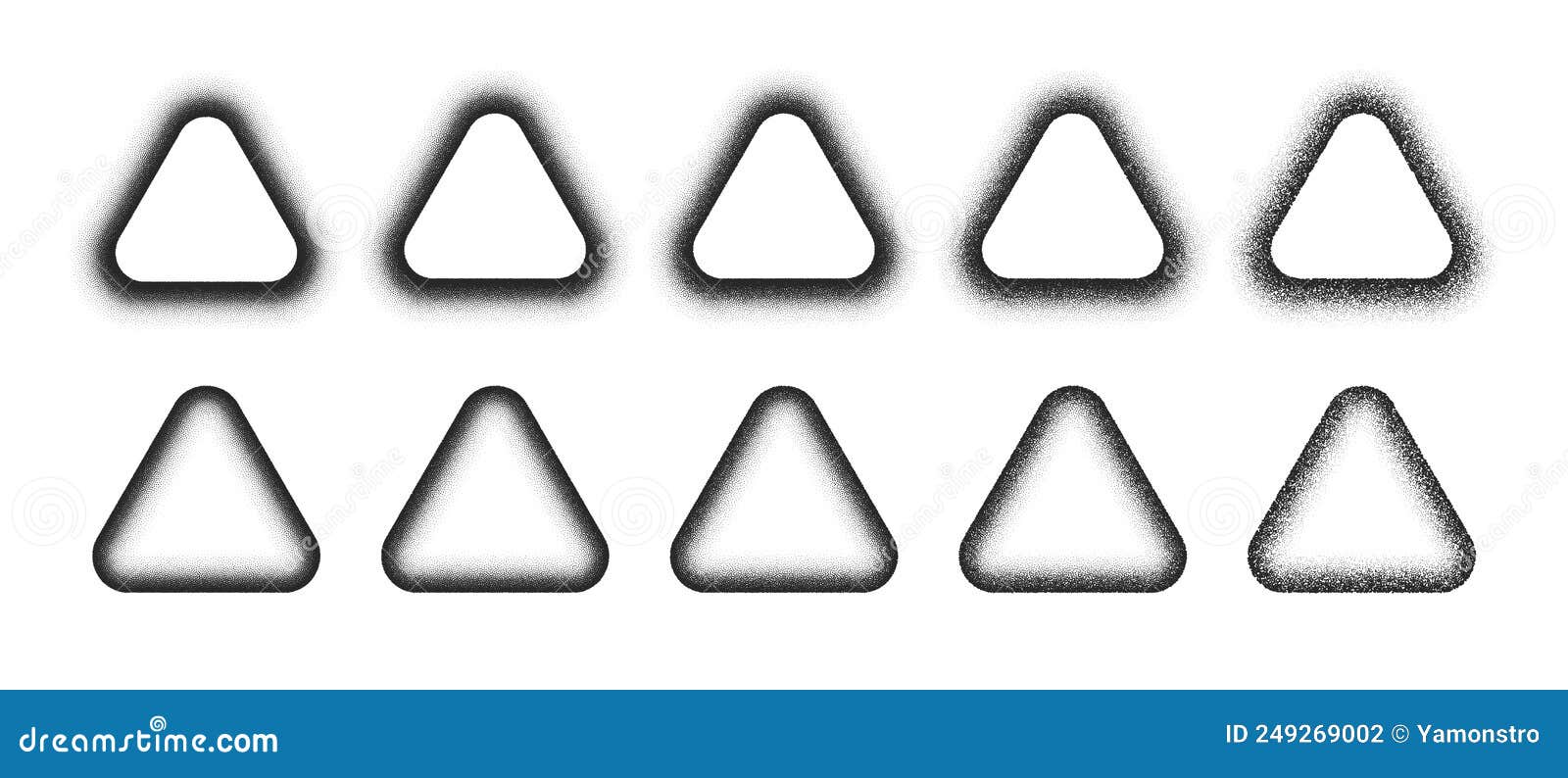 Vector Handdrawn Grainy Faded Triangles Abstract Shapes Set Isolated on ...