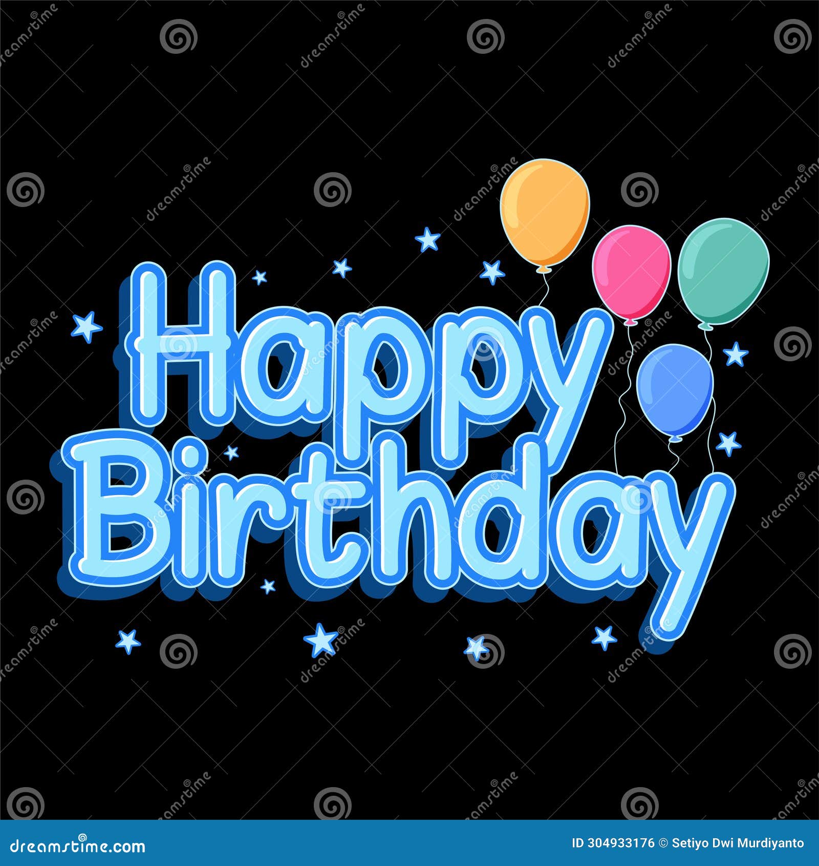 Vector Handlettering Happy Birthday | CartoonDealer.com #304933176