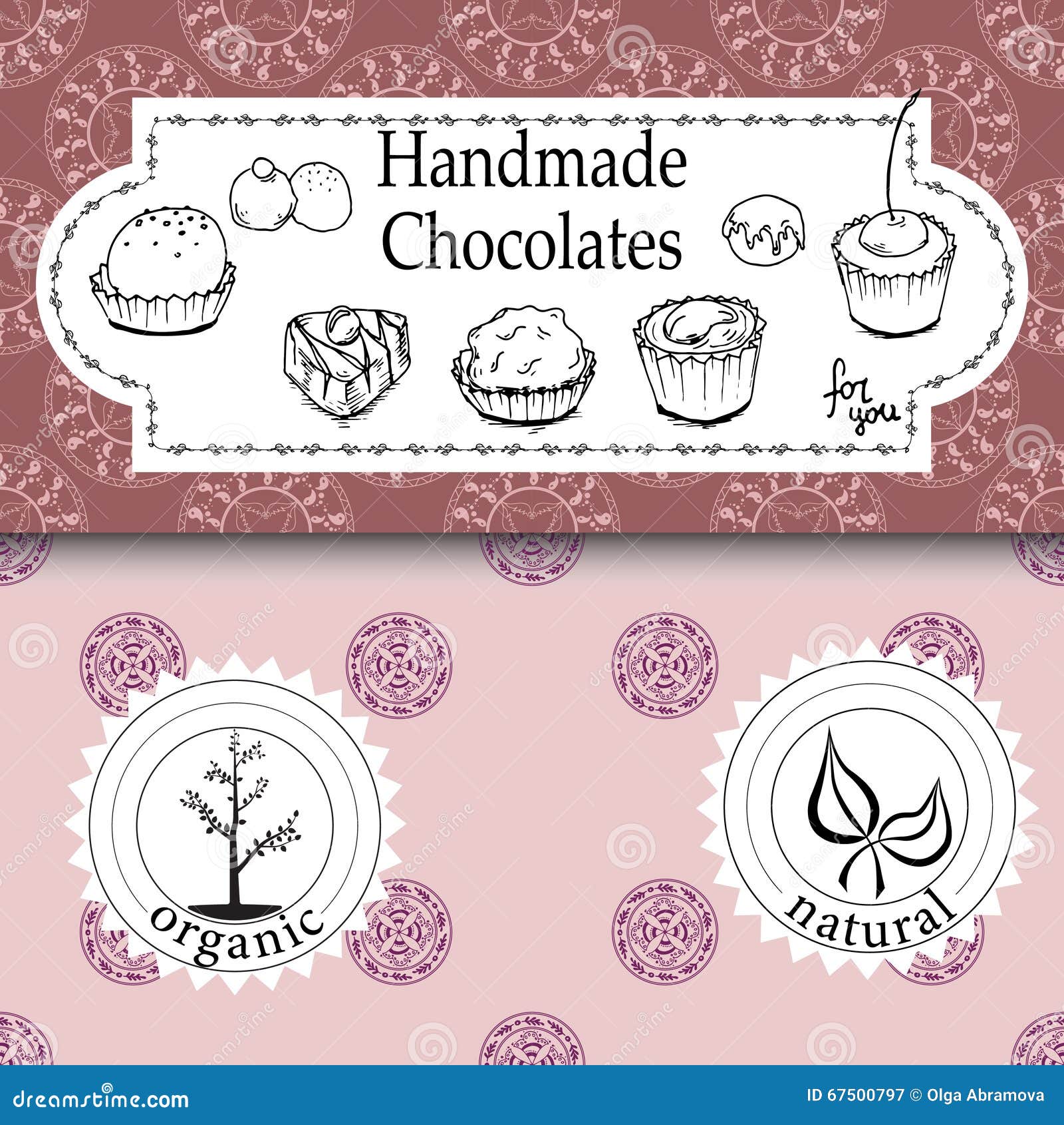 Vector Handmade Chocolates Packaging Templates and Design Elements for ...