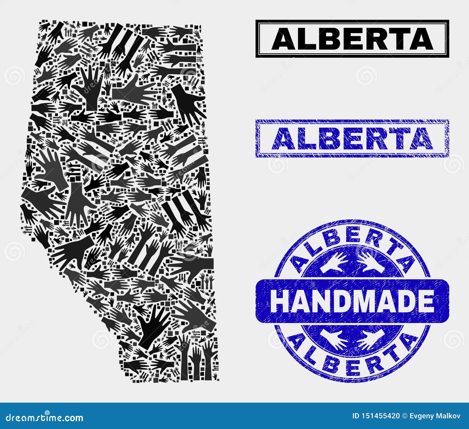 Handmade Collage of Alberta Province Map and Grunge Seal Stock Vector ...