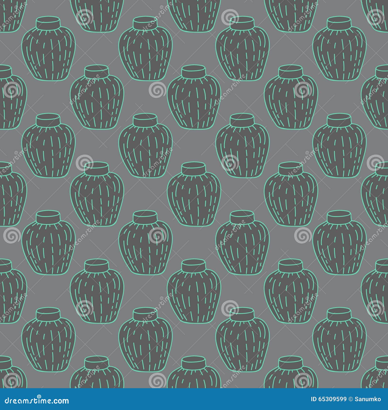 Vector Handmade Vase Pattern Stock Vector - Illustration of element ...